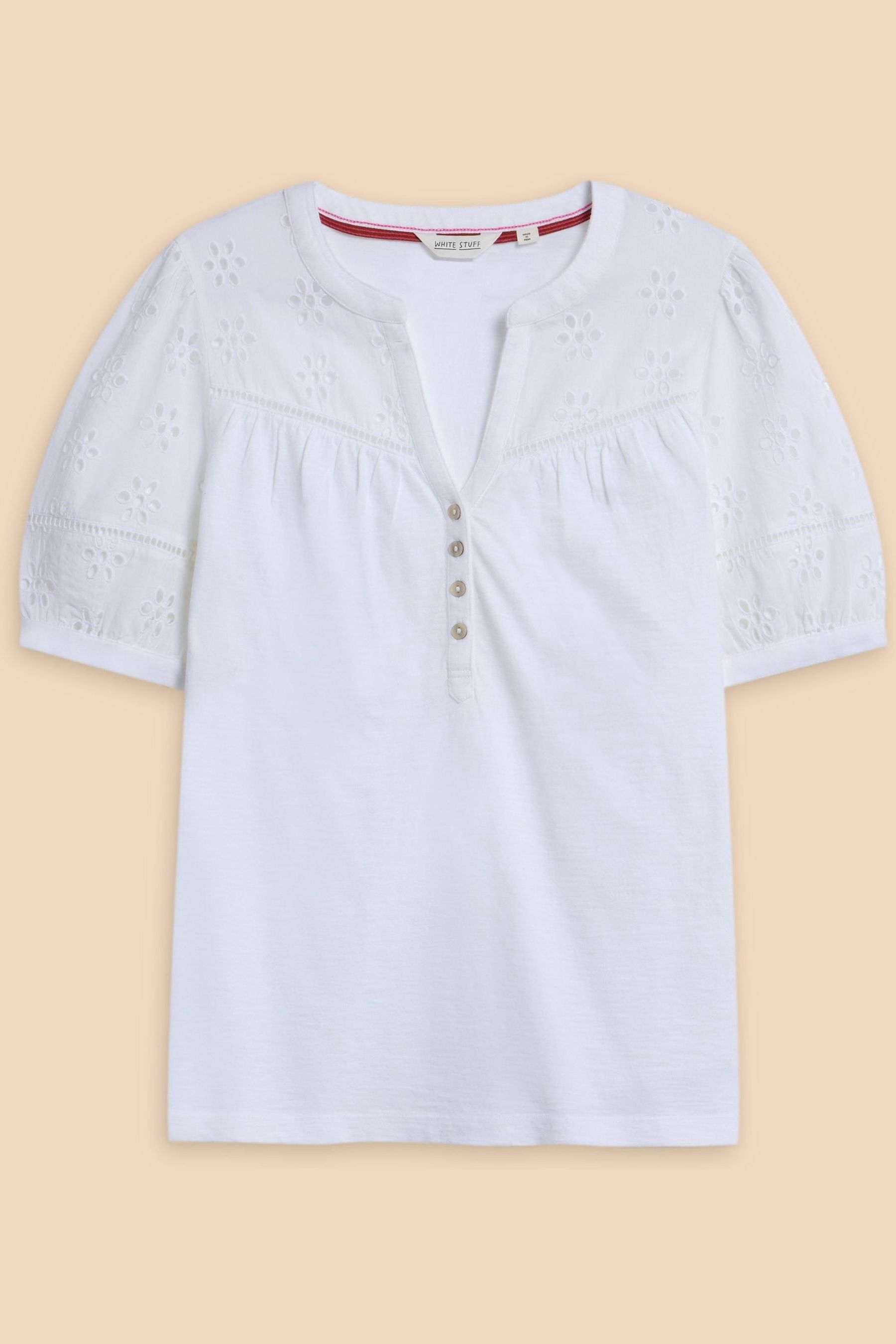 Buy White Stuff White Broderie Mix Bella Top from the Next UK online shop