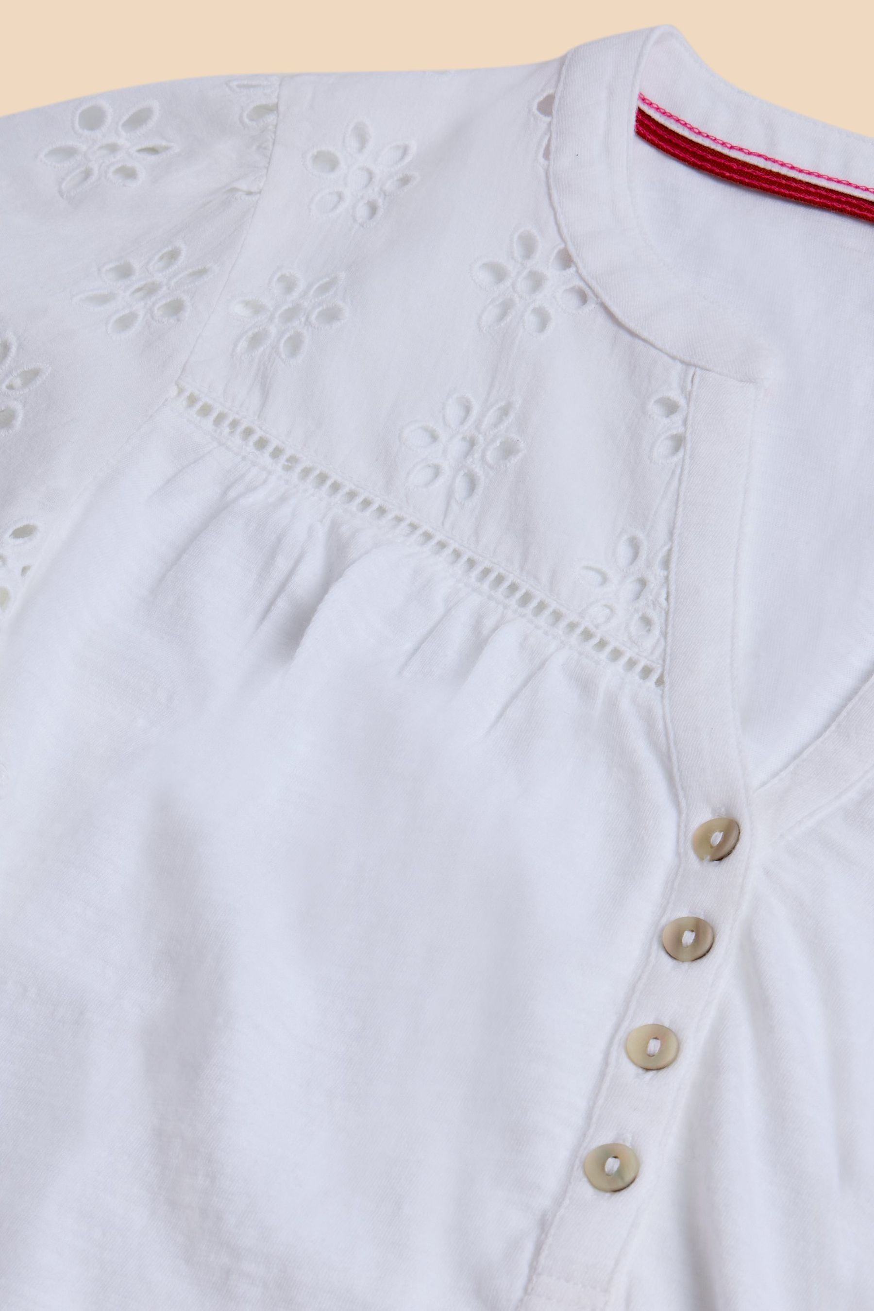 Buy White Stuff White Broderie Mix Bella Top from the Next UK online shop