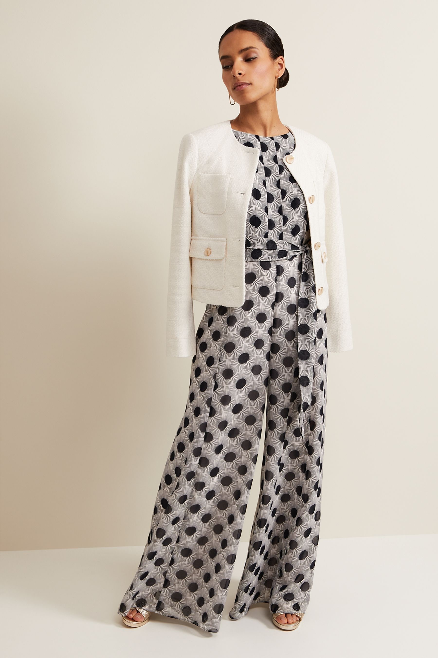 Buy Phase Eight Black Print Petite Janine Jumpsuit from the Next UK ...