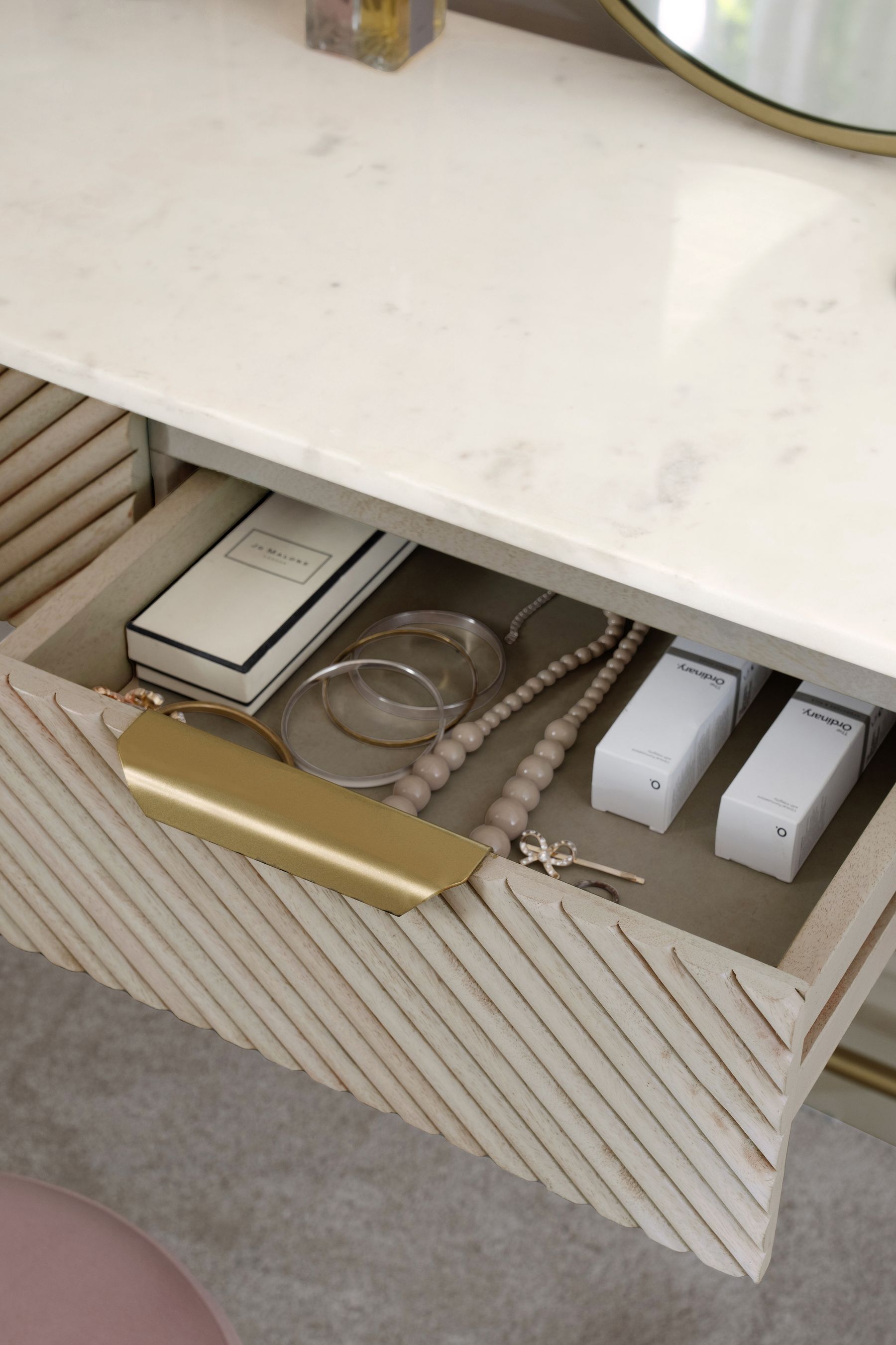 Buy Light Grey Valencia Marble Mango Wood Dressing Table from the Next ...