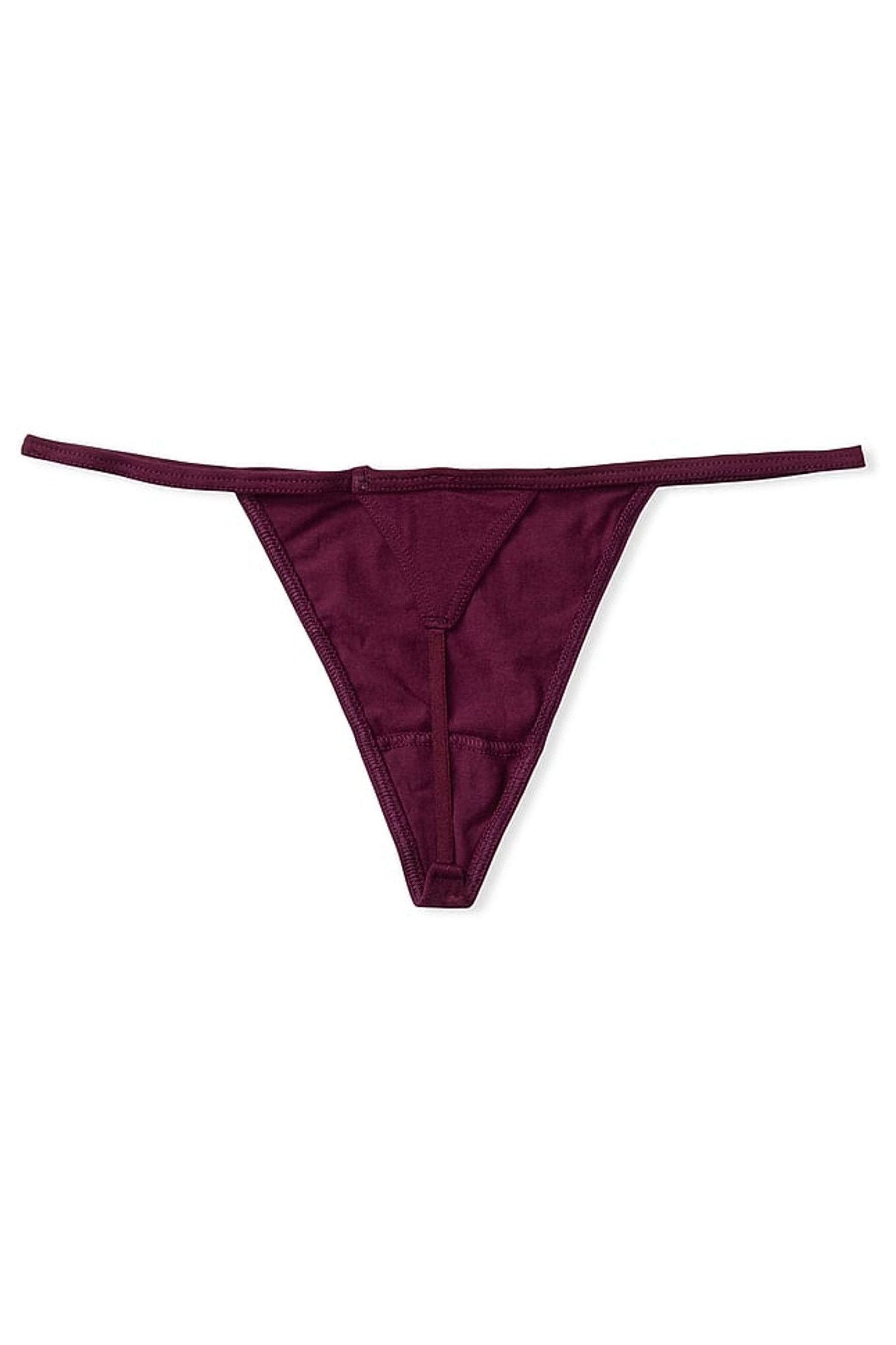 Buy Victoria's Secret Burgundy Purple Stretch Cotton G String Knickers ...