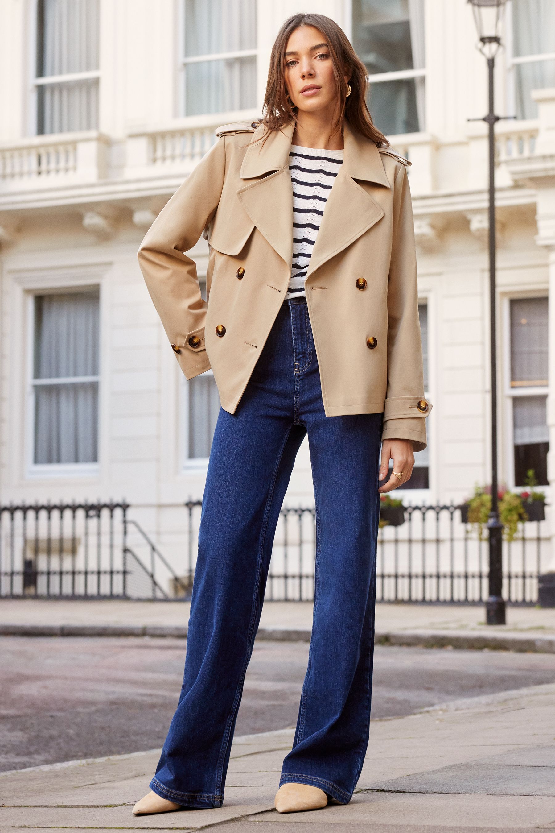 Buy Love & Roses Cropped Trench Jacket from Next Ireland