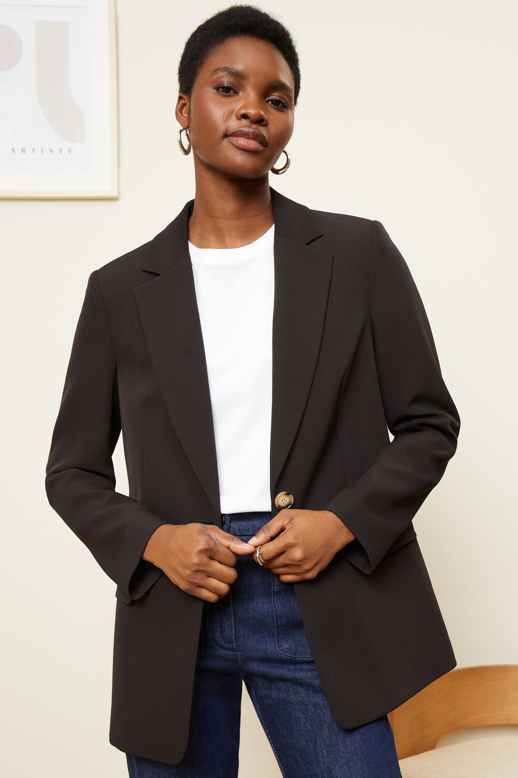 Buy Love & Roses Black Relaxed Single Breasted Blazer from Next Ireland