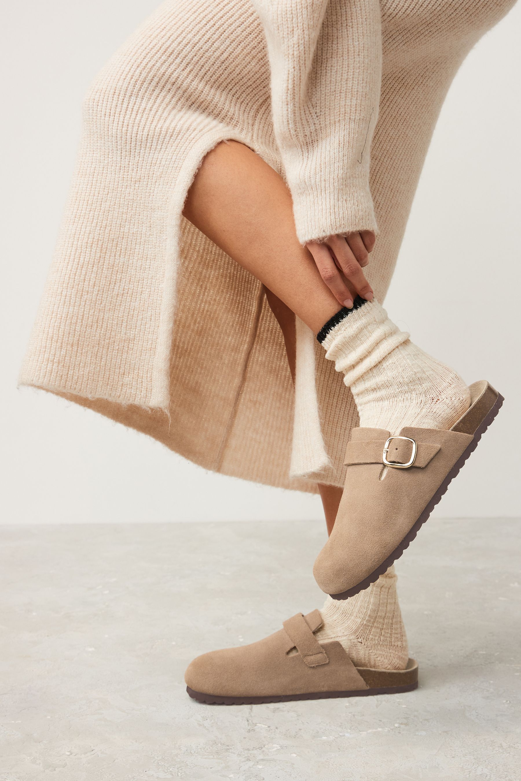 Buy Neutral Forever Comfort® Leather Footbed Clogs from Next Australia