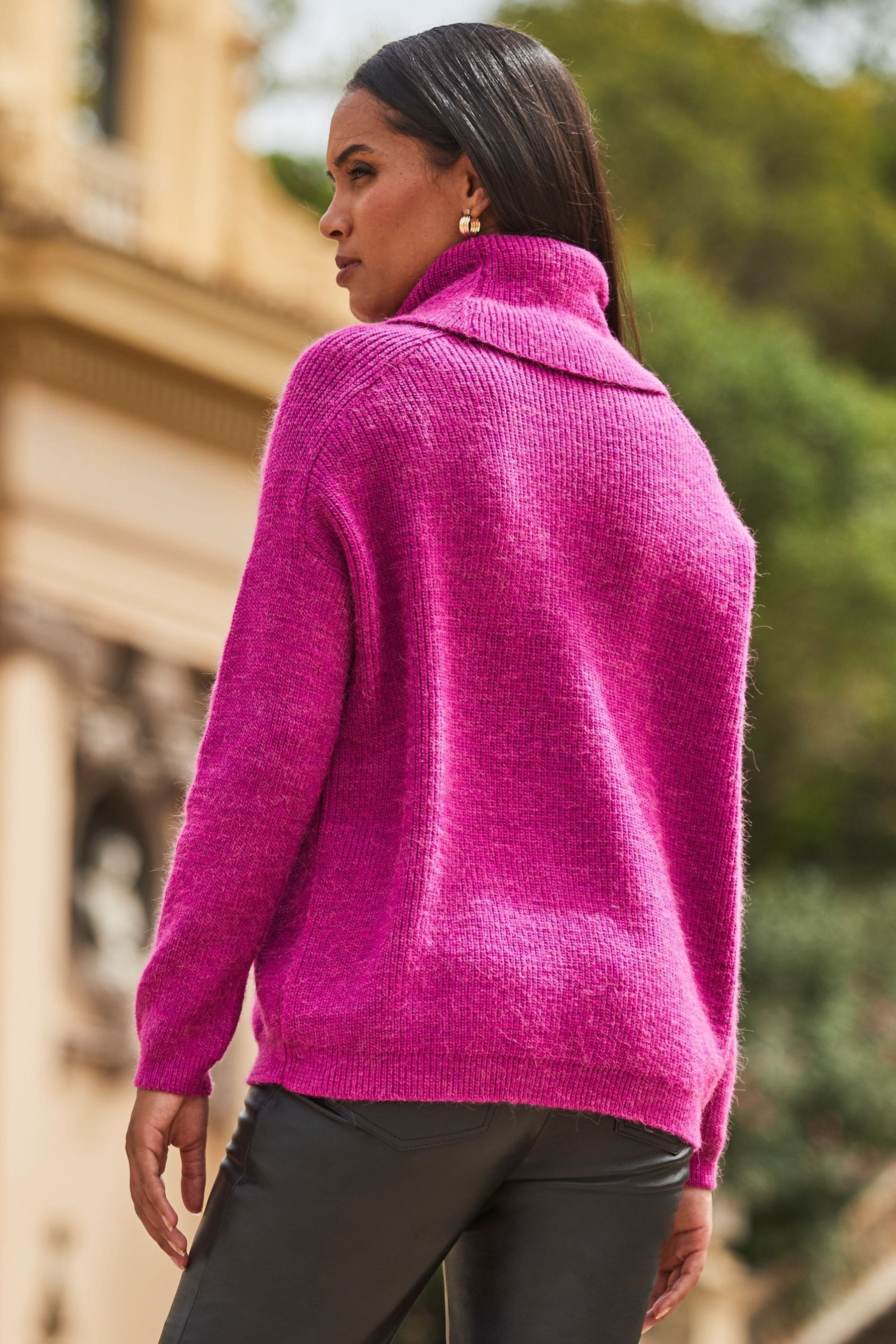 Buy Sosandar Pink Roll Neck Super Soft Knitted Jumper from the Next UK ...