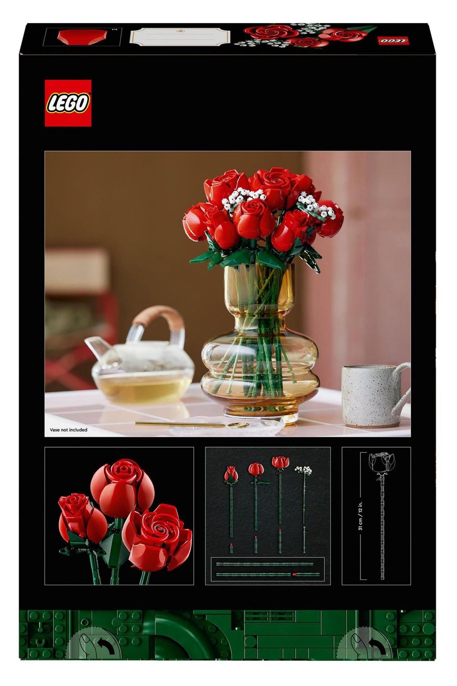 Buy Lego Icons Bouquet of Roses Flowers Set for Adults 10328 from the ...