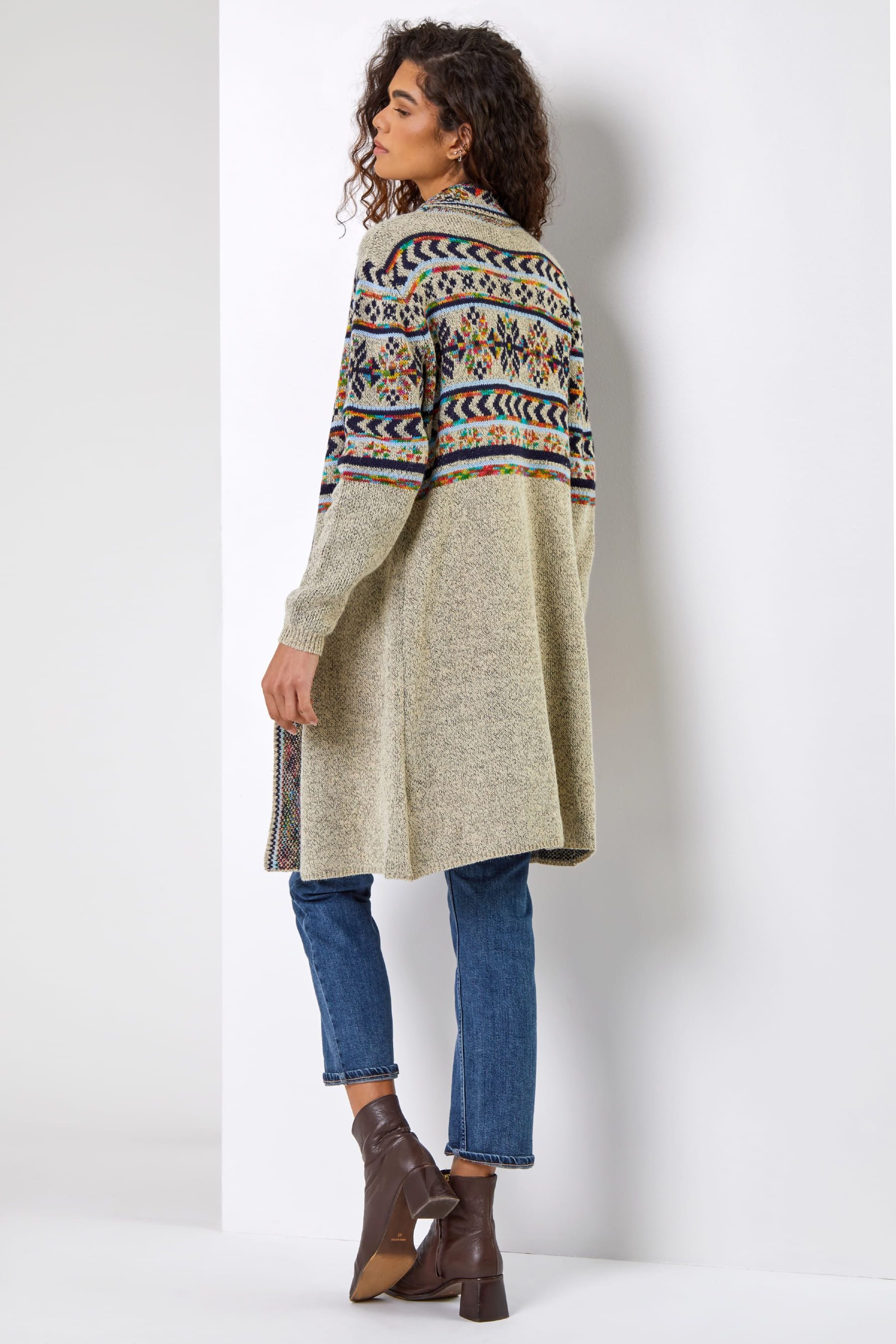 Buy Roman Black Nordic Patterned Longline Cardigan from the Next UK ...