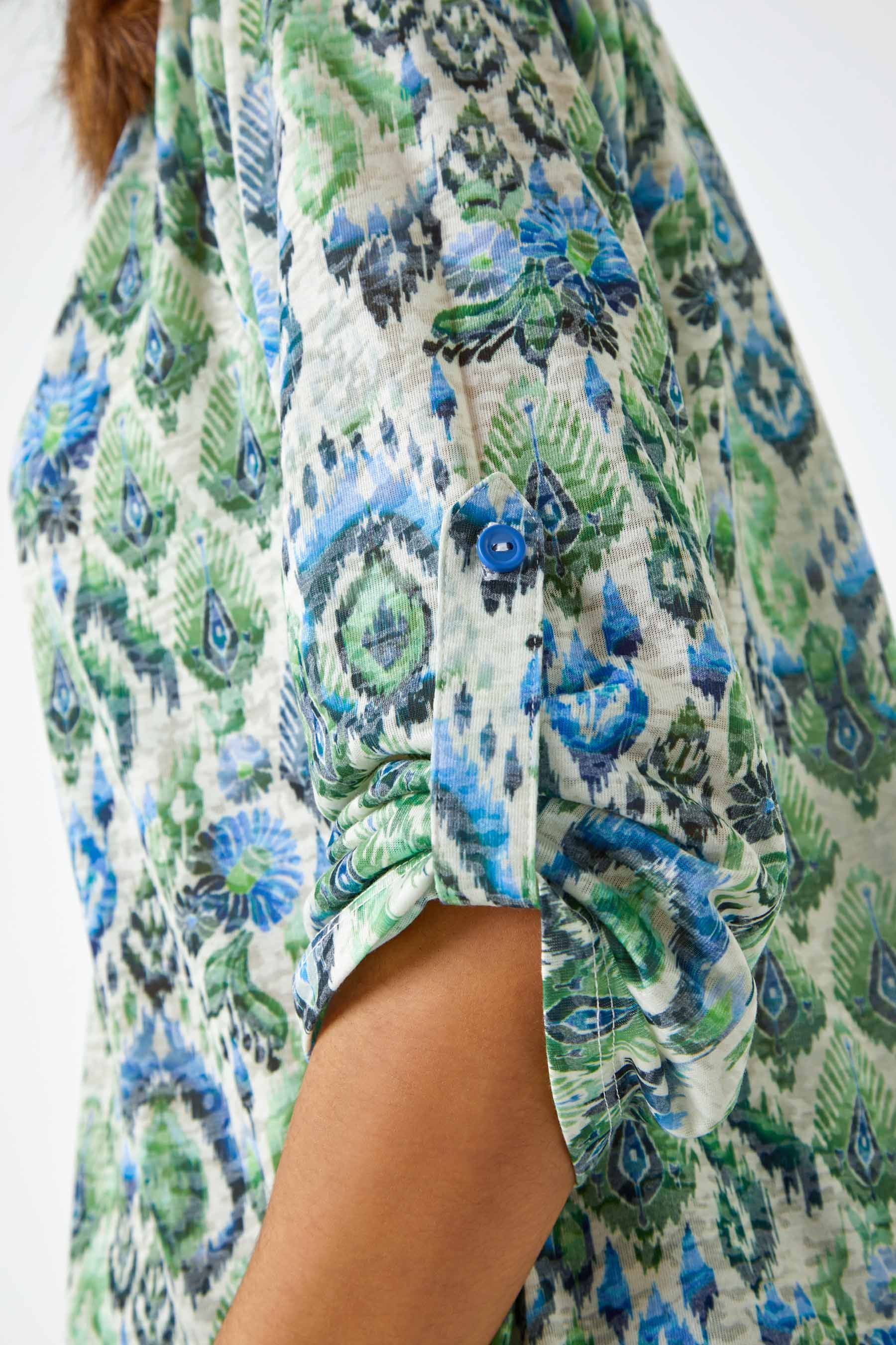 Buy Roman Green Roman Patterned Burnout Print Relaxed Top from the Next ...