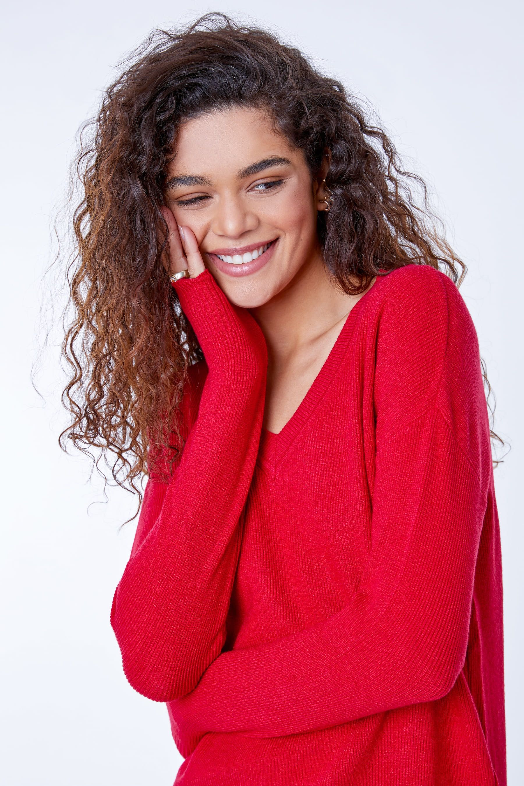 Buy Roman Dark Red V-Neck Long Sleeve Jumper from the Next UK online shop