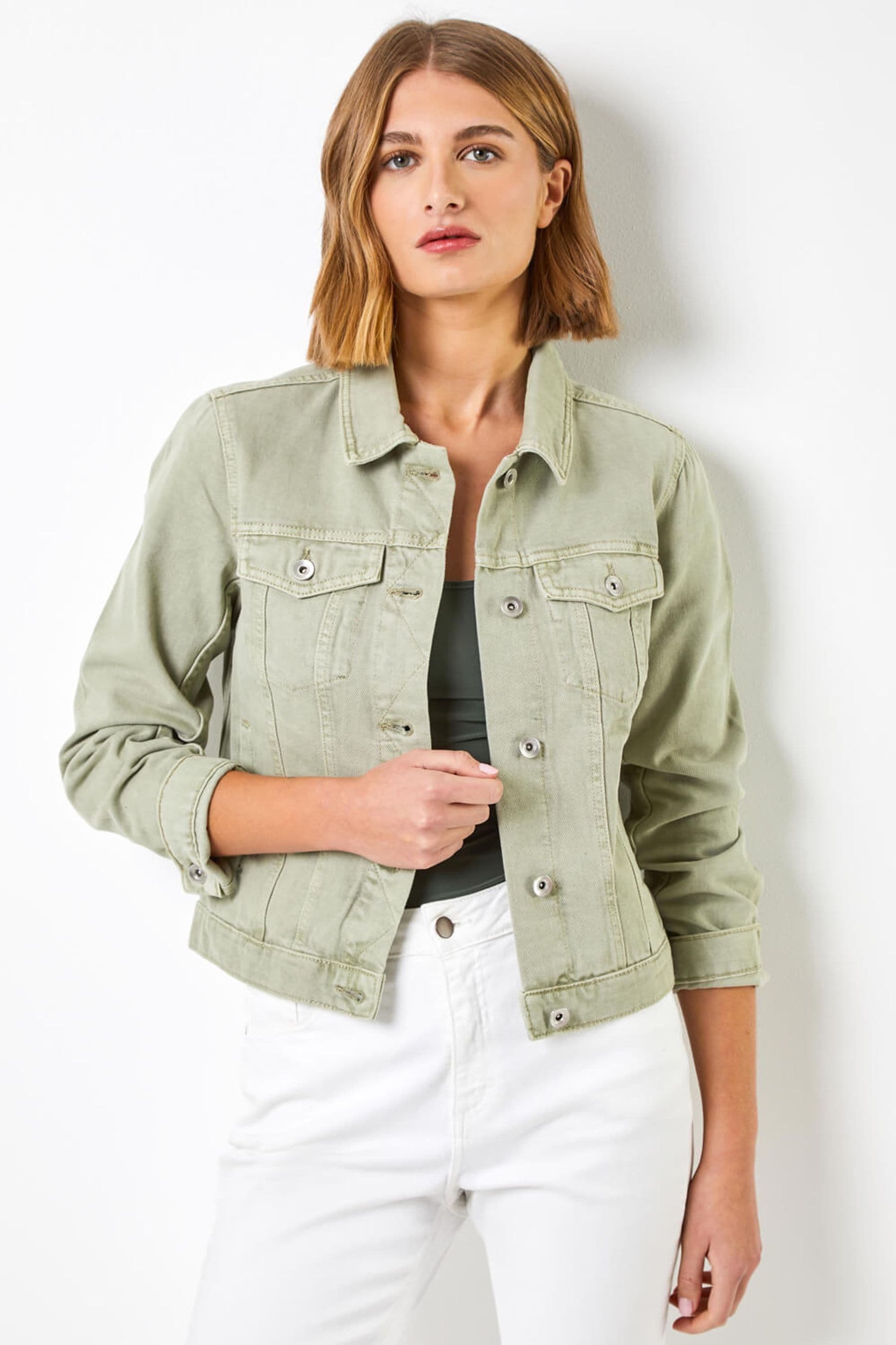 Buy Roman Green Denim Jacket from the Next UK online shop