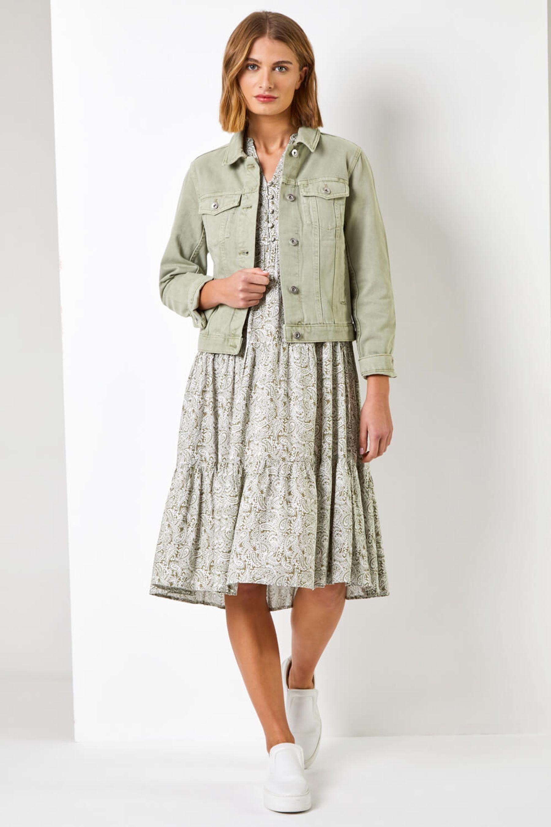 Buy Roman Green Denim Jacket from the Next UK online shop