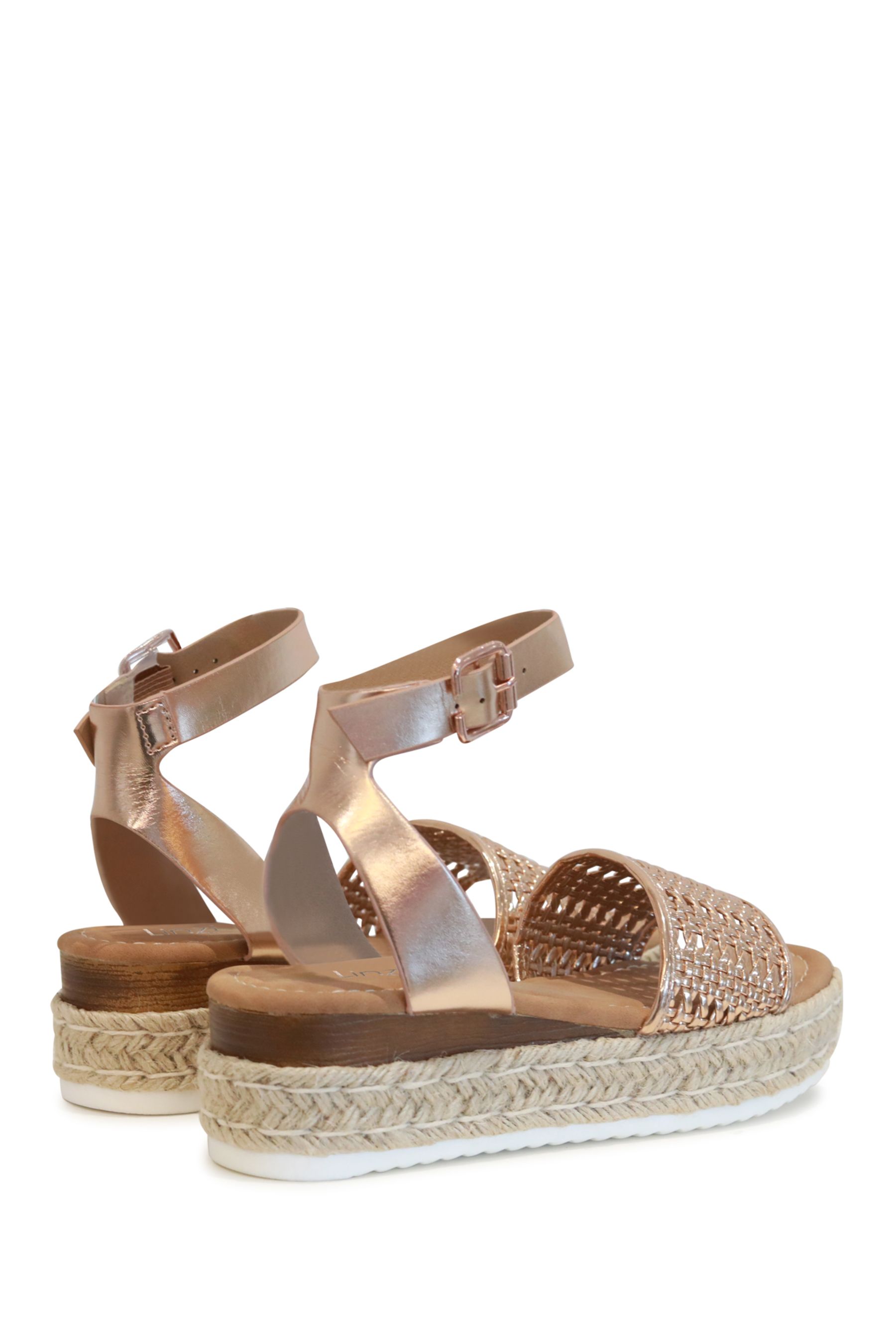 Buy Linzi Gold Rian Two Part Espadrille Inspired Platform Wedges from ...
