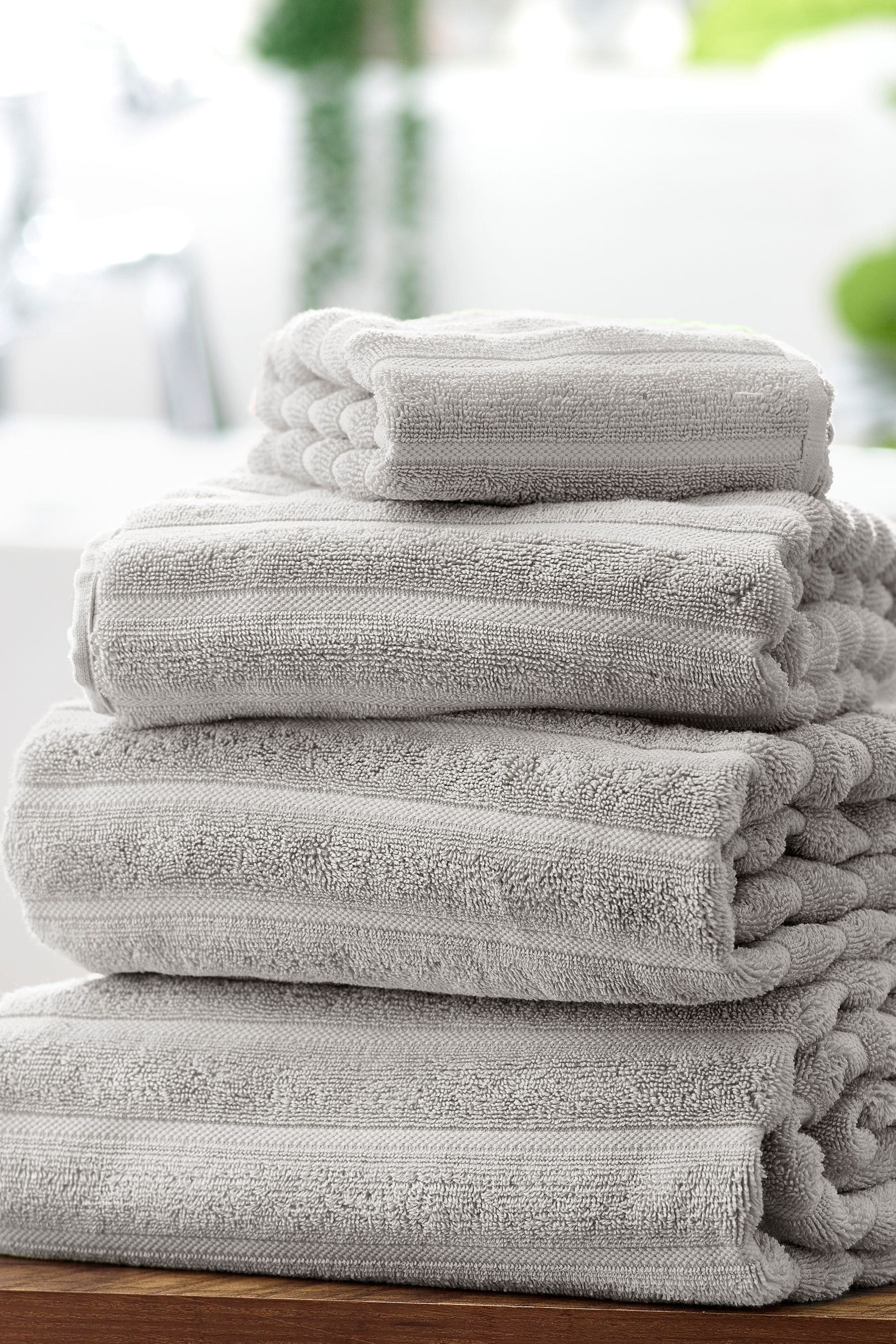 Buy Greige Ribbed Towel with 100% Cotton from the Next UK online shop