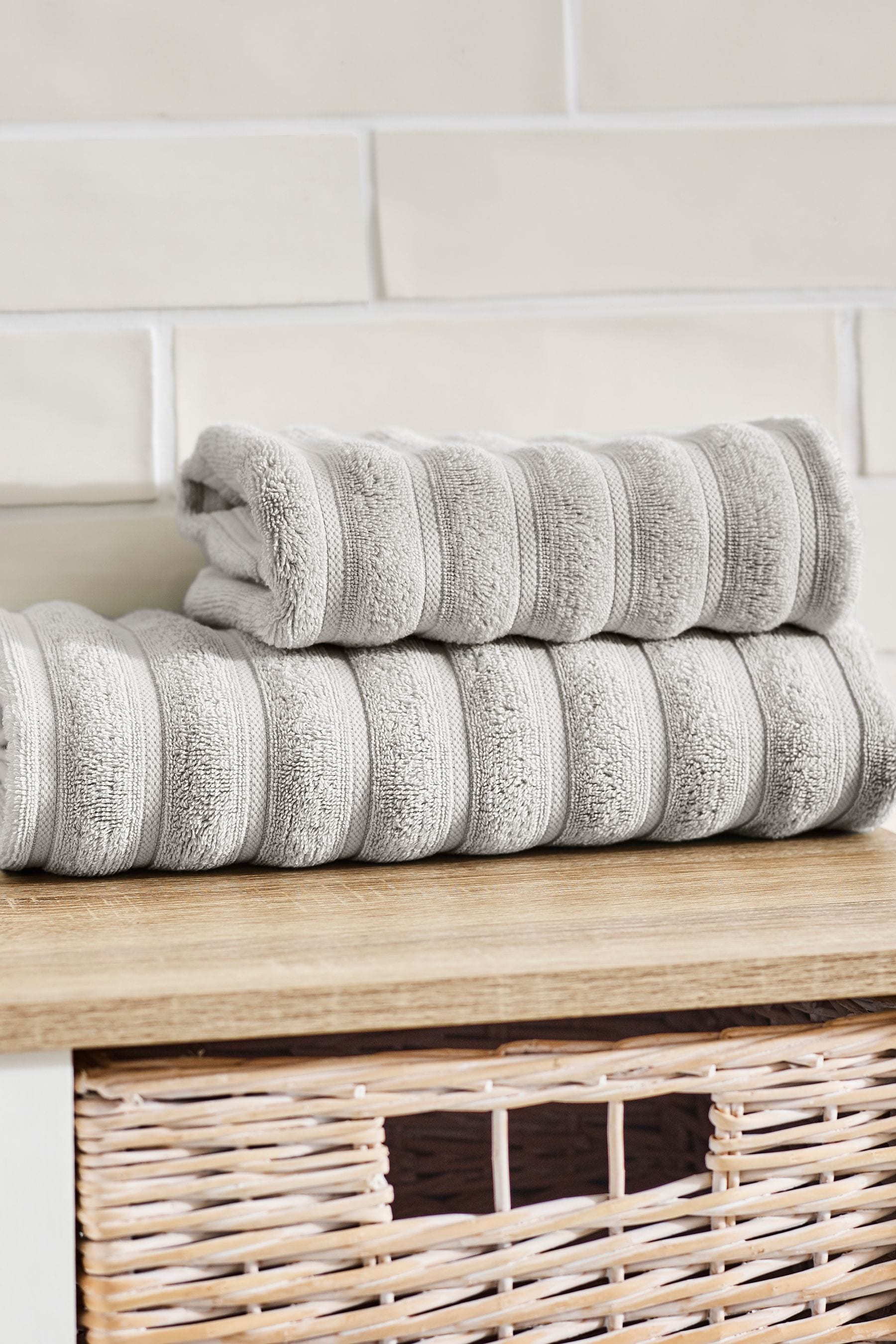 Buy Greige Ribbed Towel 100% Cotton from the Next UK online shop