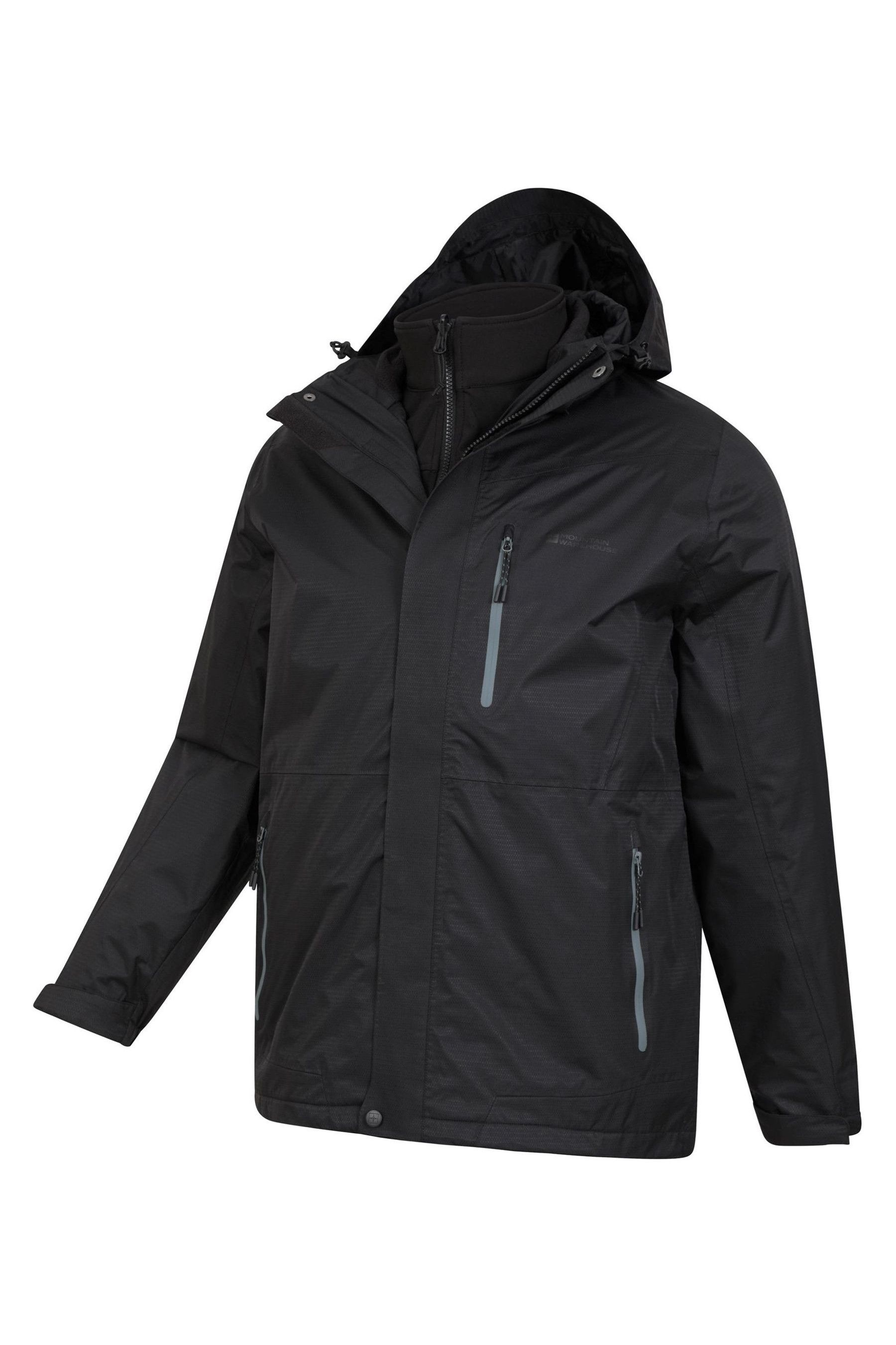 Buy Mountain Warehouse Black Mens Bracken Extreme 3 In 1 Waterproof ...