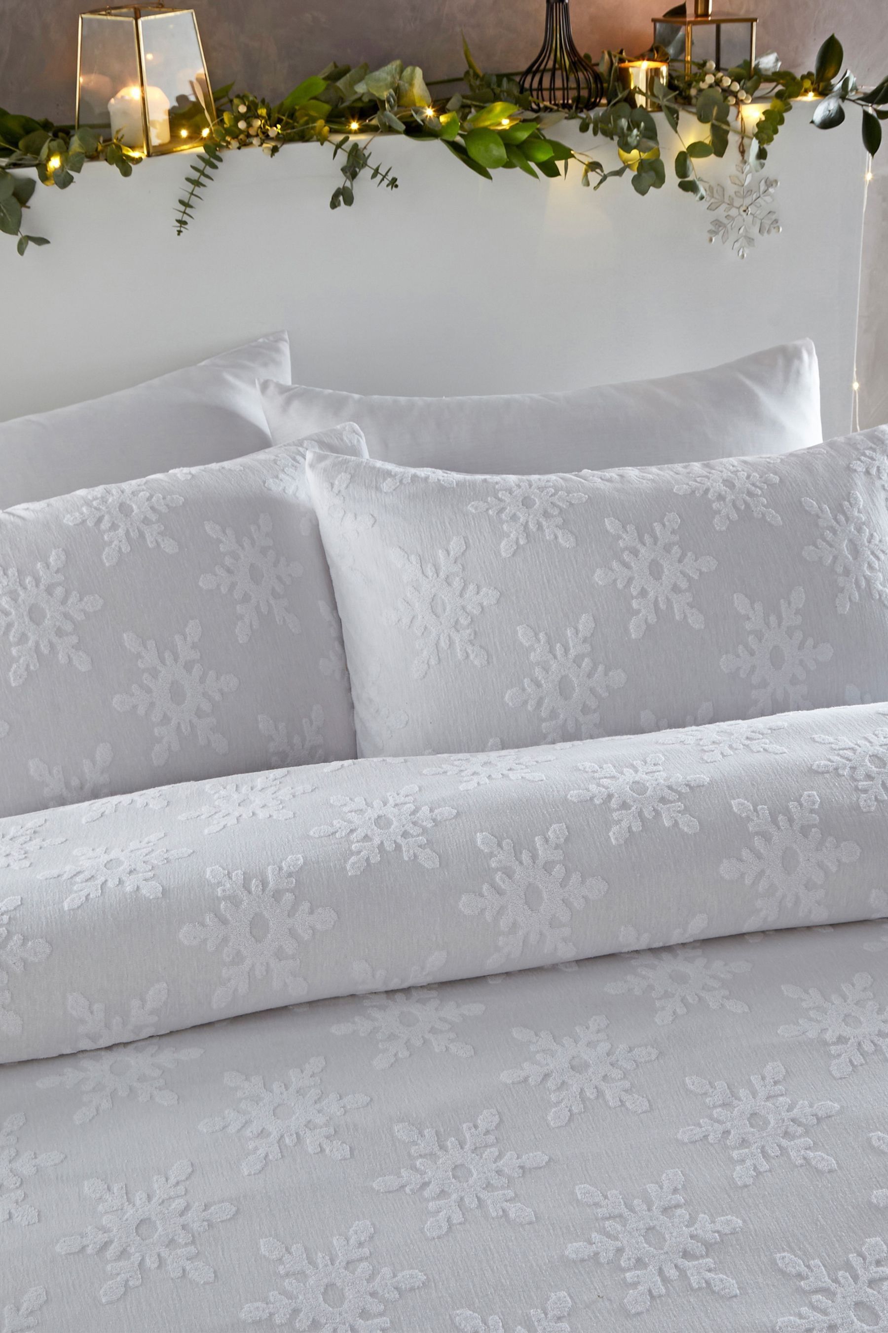 Buy Furn White Snowflake Cotton Tufted Duvet Cover Set from the Next UK ...