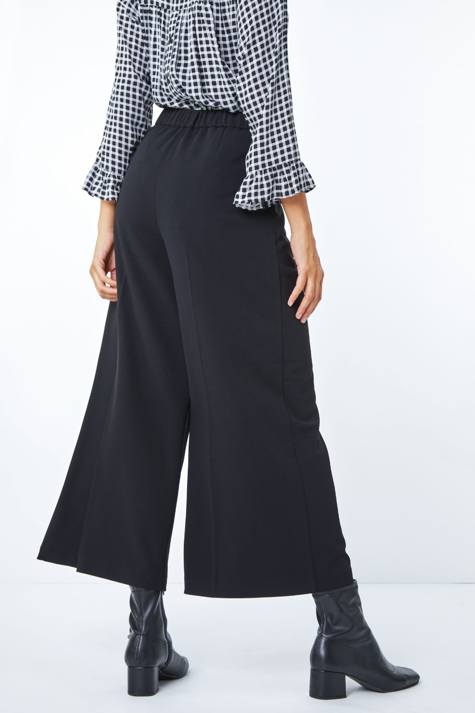 Buy Roman Black Wide Leg Stretch Culottes from the Next UK online shop