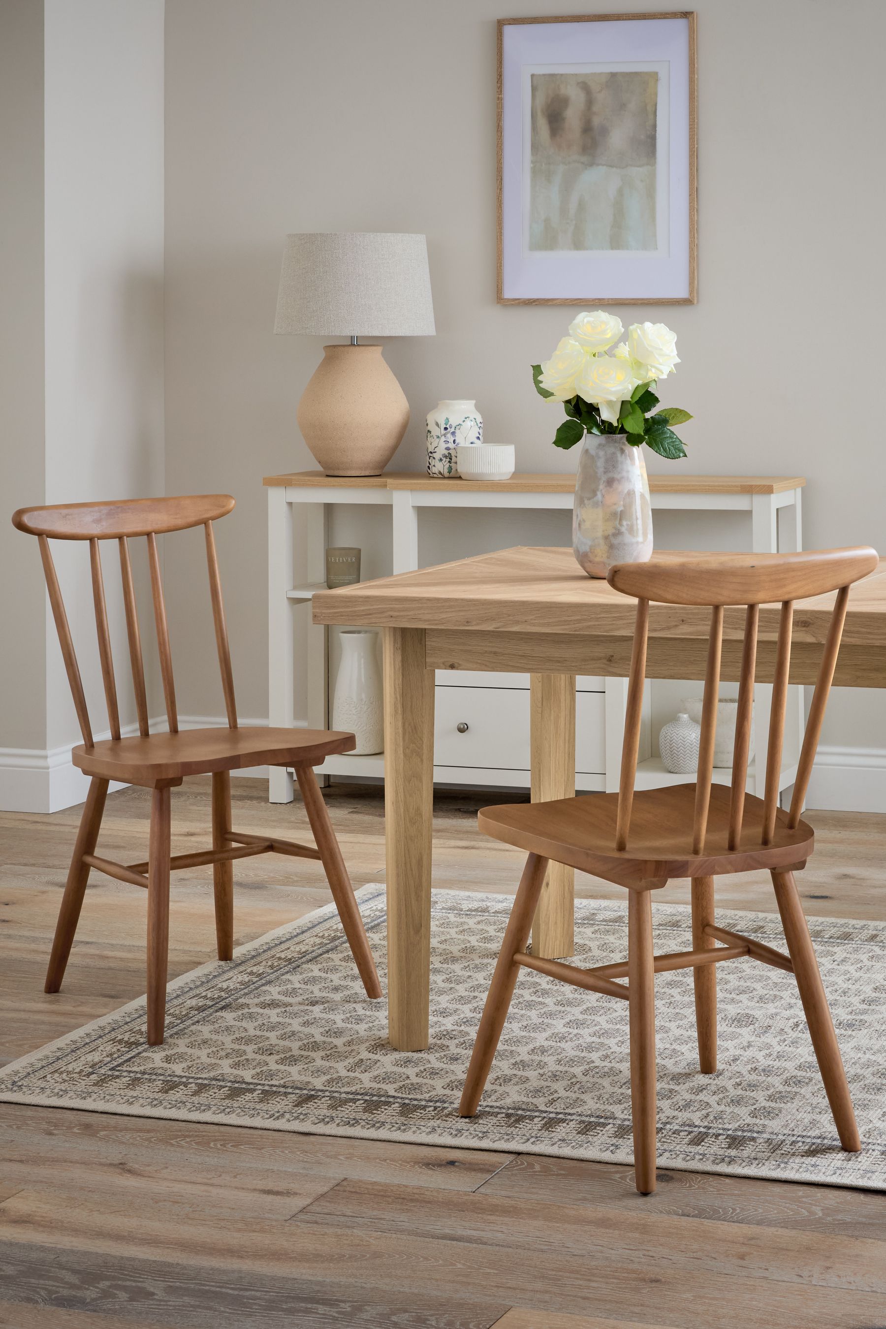Buy Set of 2 Natural Fin Wooden Dining Chairs from the Next UK online shop