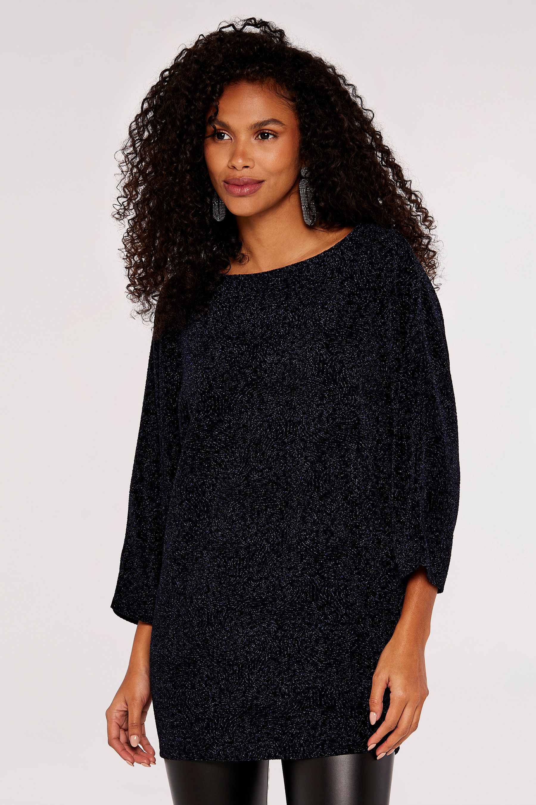 Buy Apricot Blue Metallic Swirl Bar Back Batwing Tunics from the Next ...