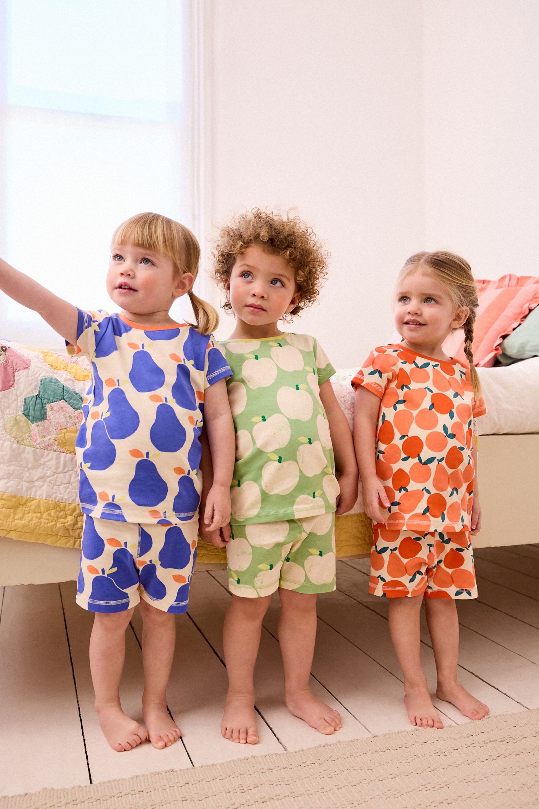 Buy Blue/Red/Green Fruit Short Pyjamas 3 Pack (9mths-12yrs) from the ...
