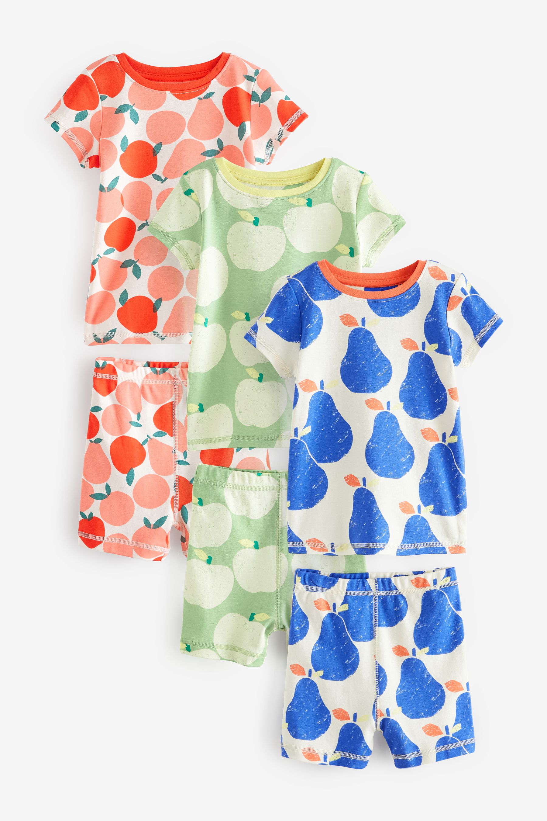 Buy Blue/Red/Green Fruit Short Pyjamas 3 Pack (9mths-12yrs) from the ...