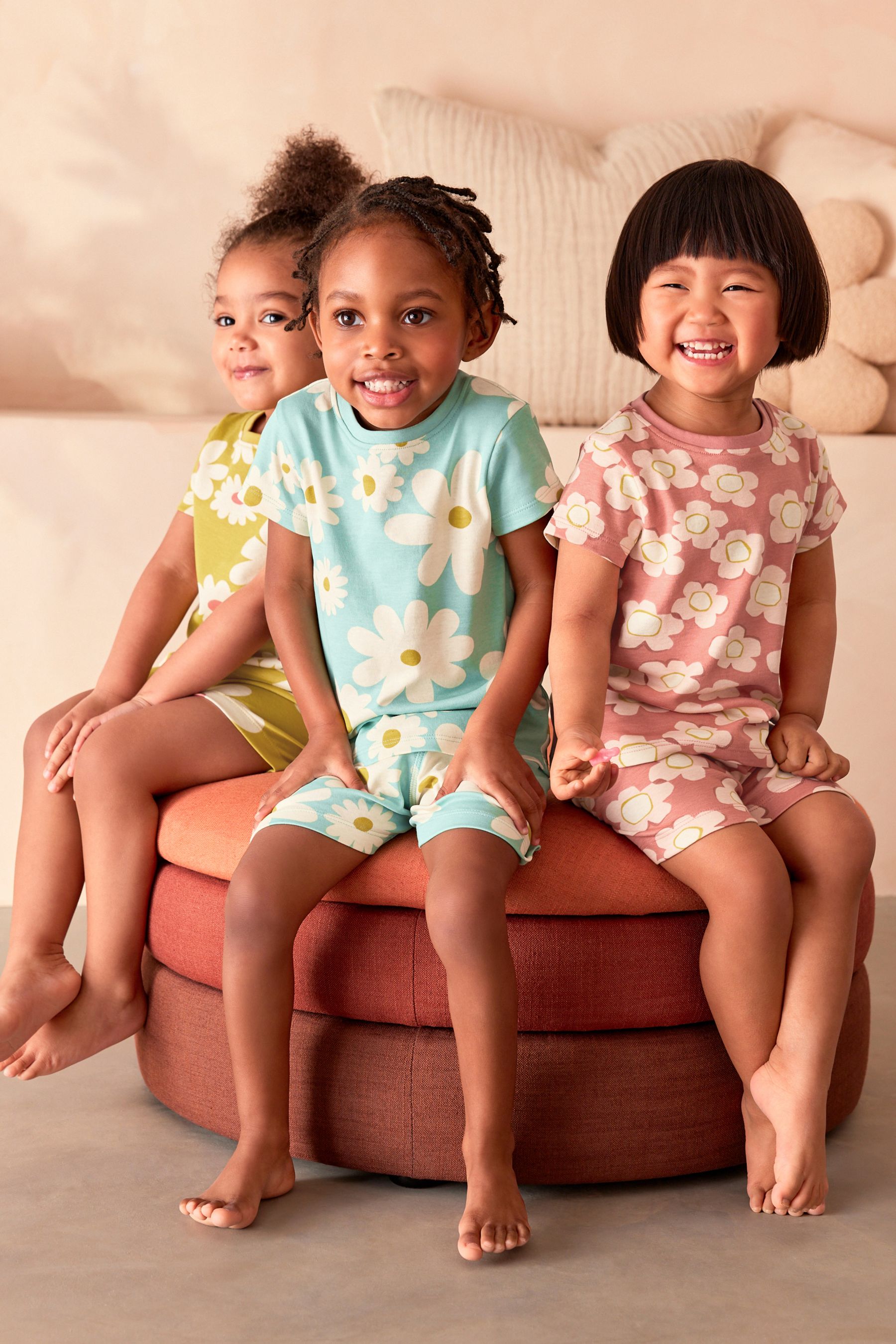 Buy Multi Floral Short 100% Cotton Pyjamas 3 Pack (9mths-8yrs) from the ...