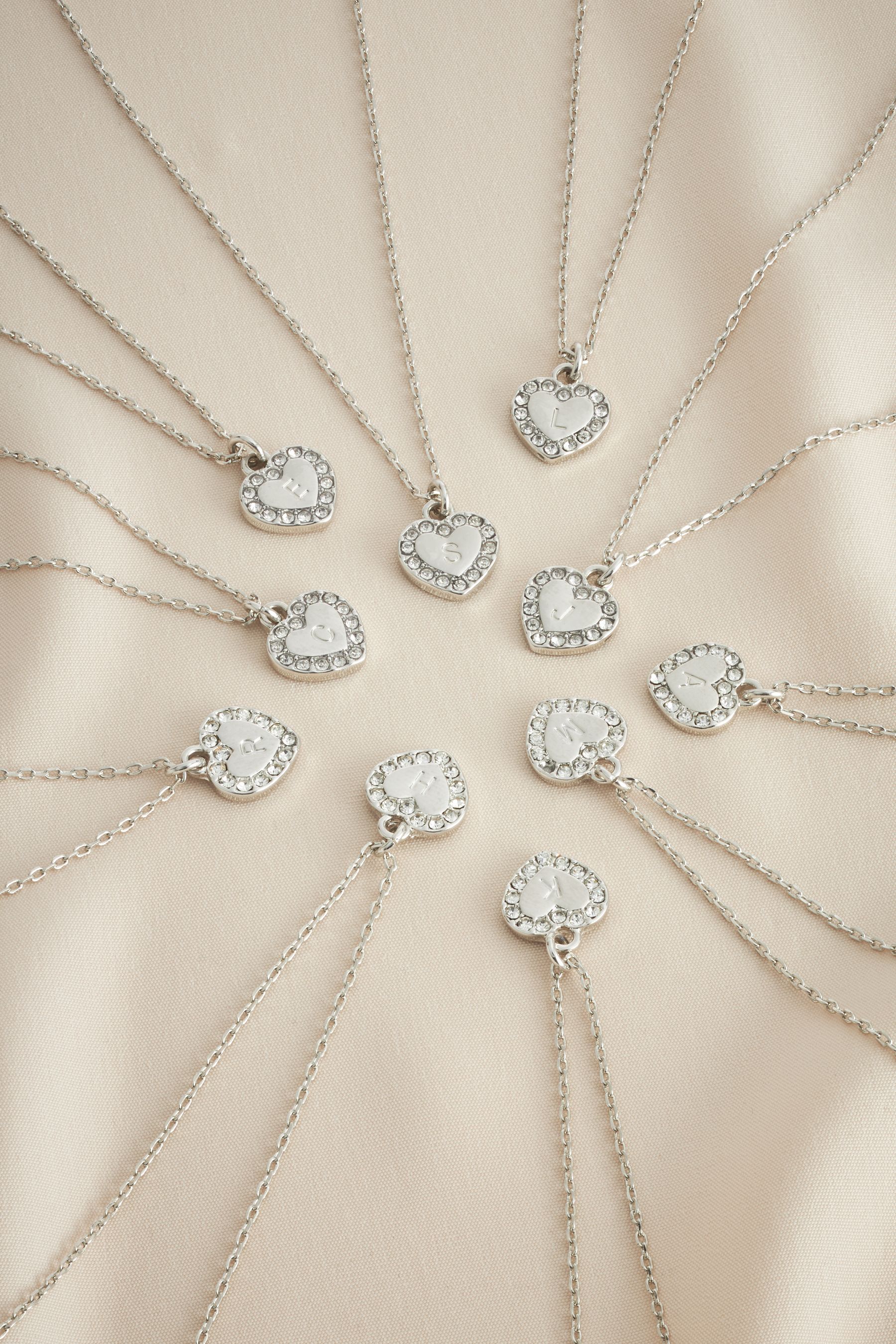 Buy Silver Tone Heart Initial Necklace from the Next UK online shop