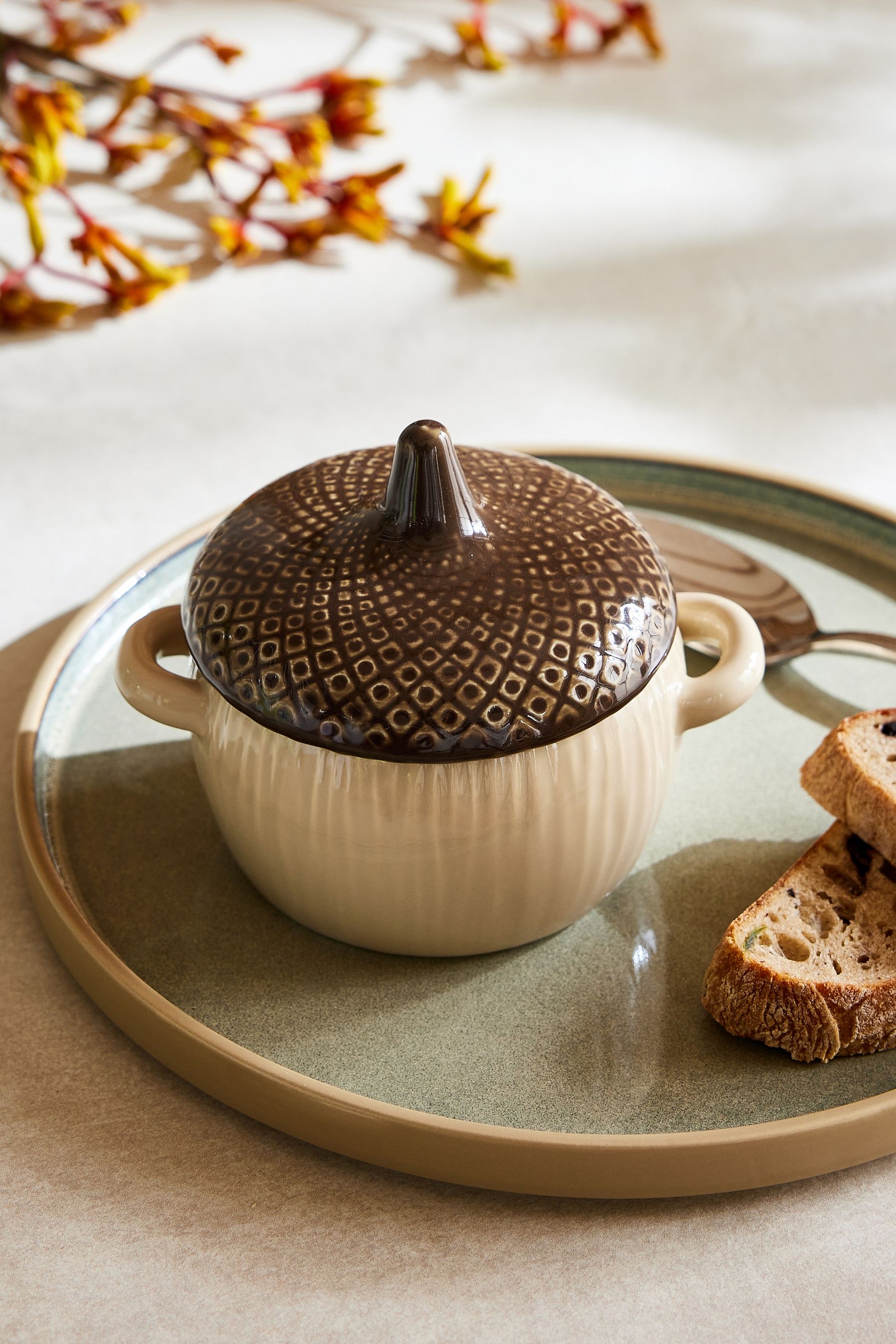 Buy Natural Acorn Nibble Bowl With Lid from the Next UK online shop