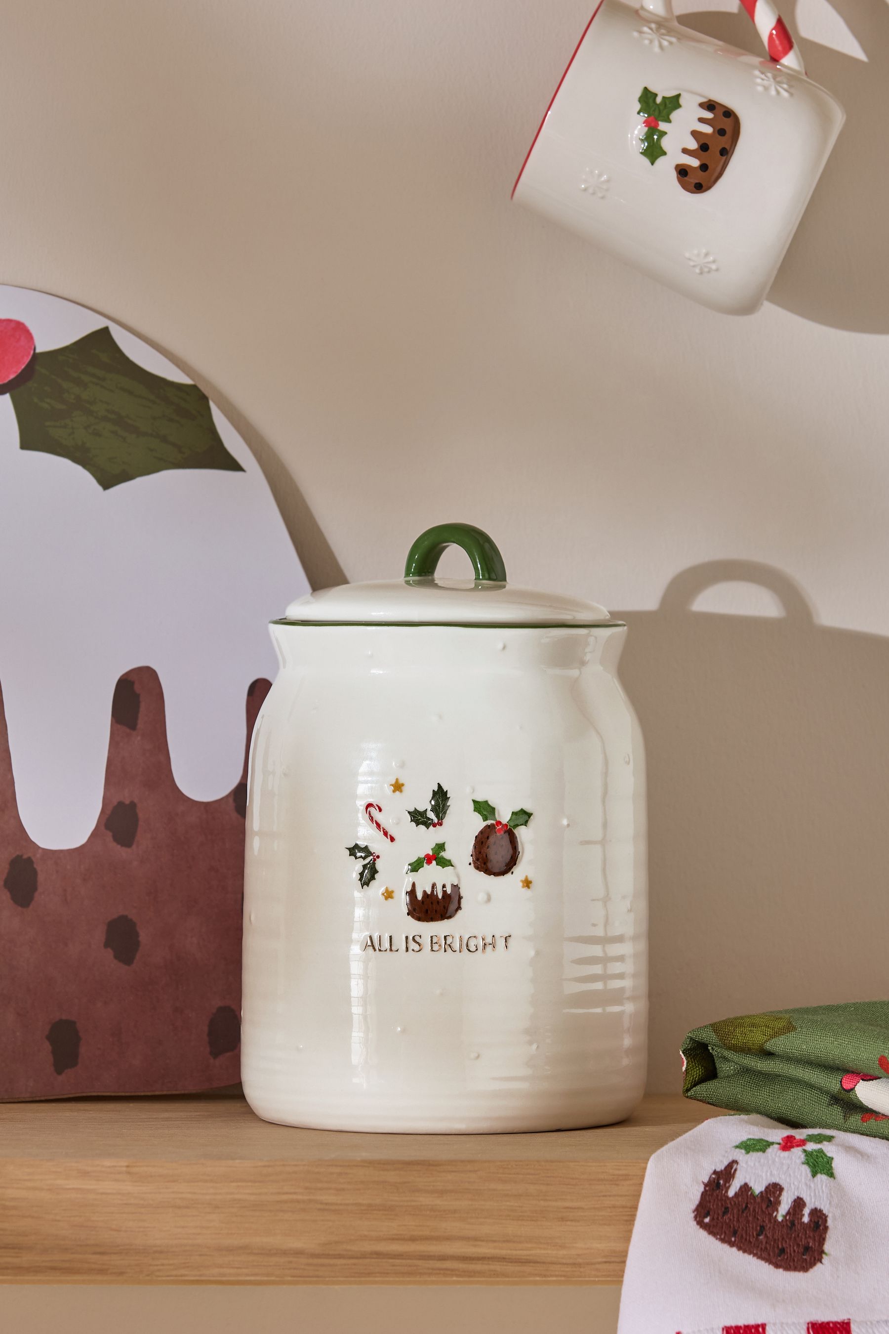Buy White Christmas Pudding Biscuit Jar from the Next UK online shop