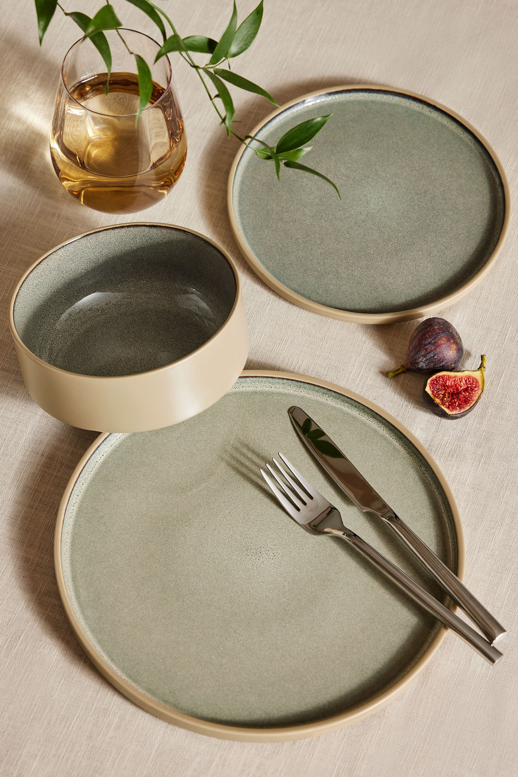 Buy Grey Joni Reactive Glaze Dinner Set 12 Piece from the Next UK ...