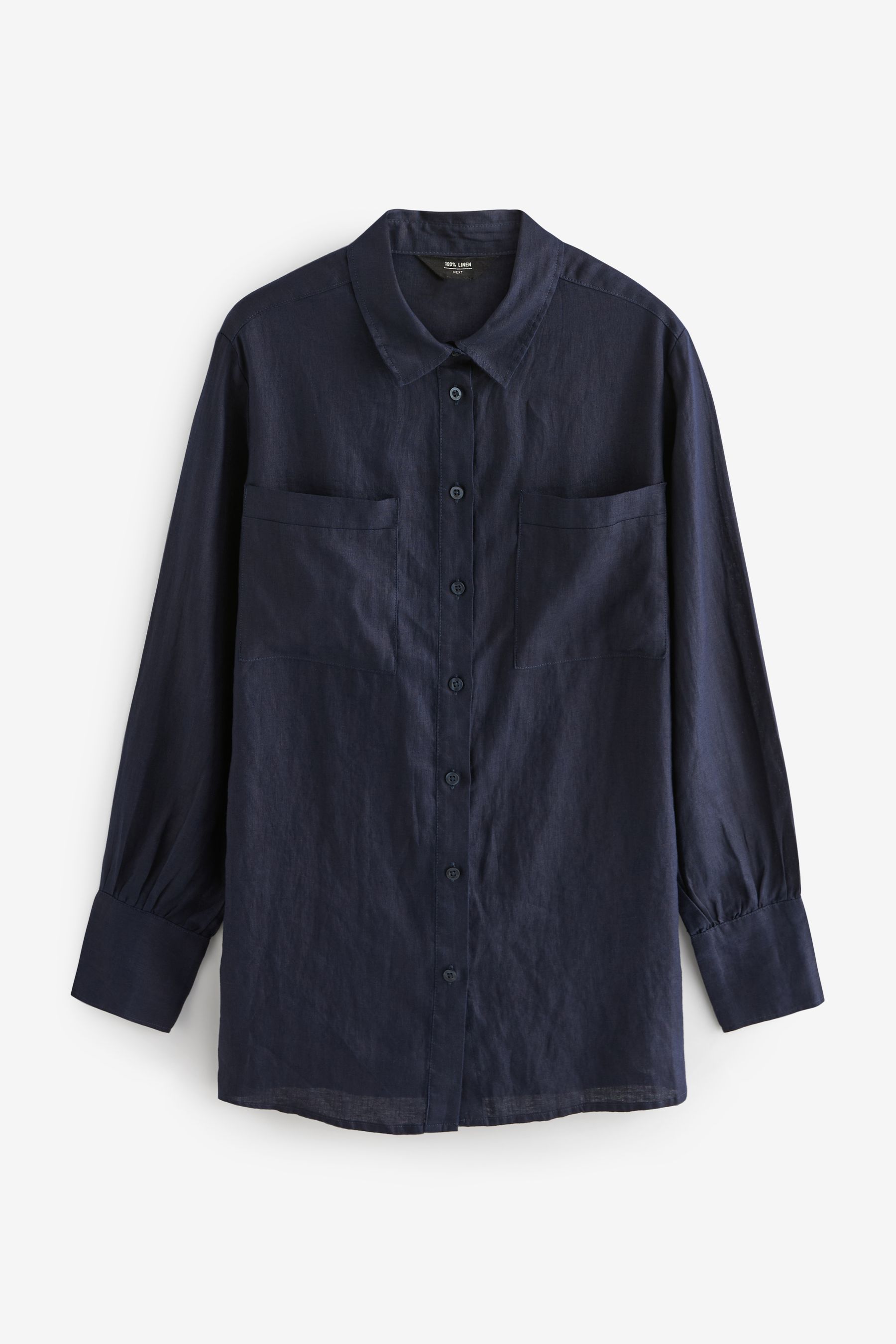 Buy Navy 100% Linen Long Sleeve Shirt from Next Lithuania