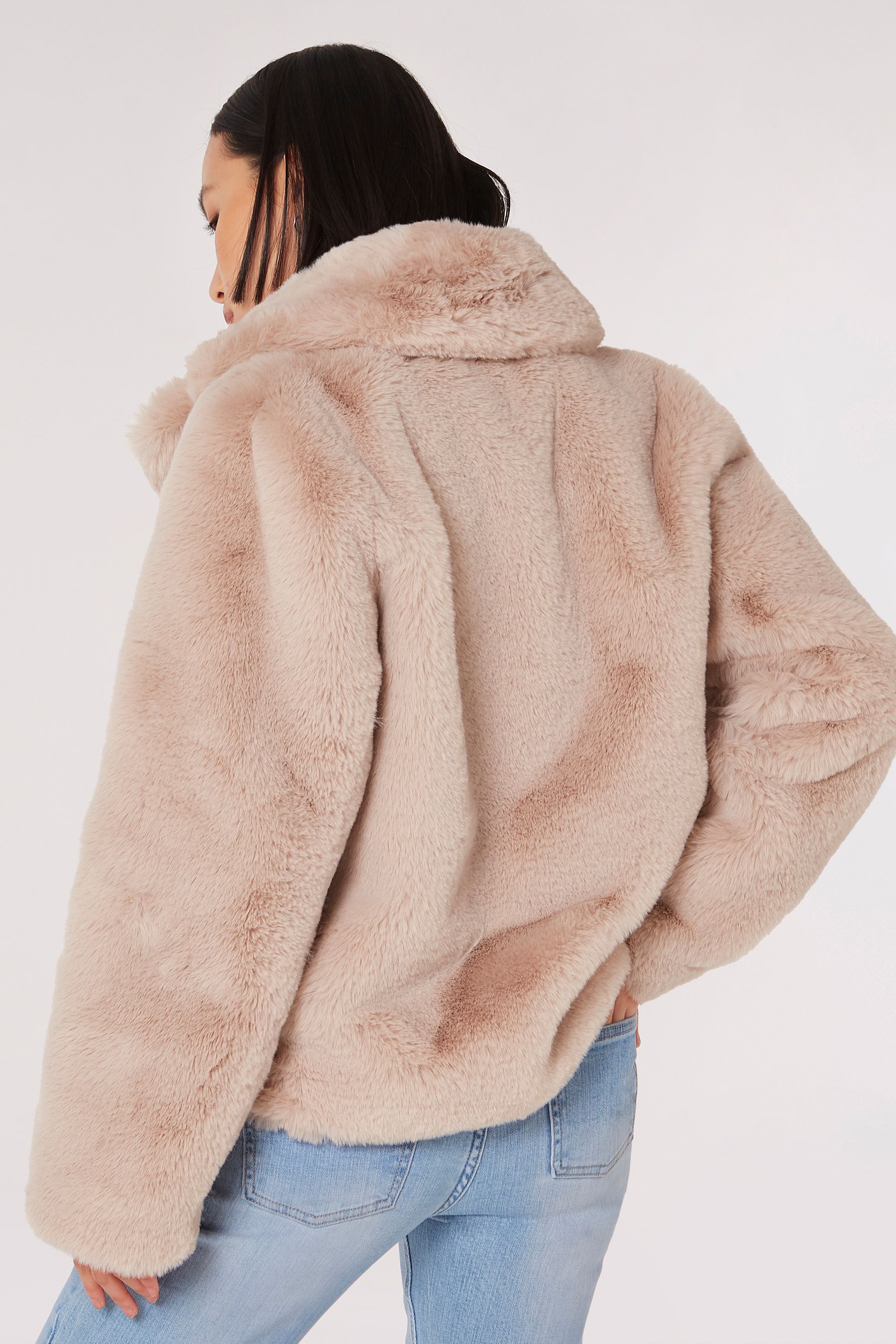 Buy Apricot Natural Short Opulent Faux Fur Coat from the Next UK online ...
