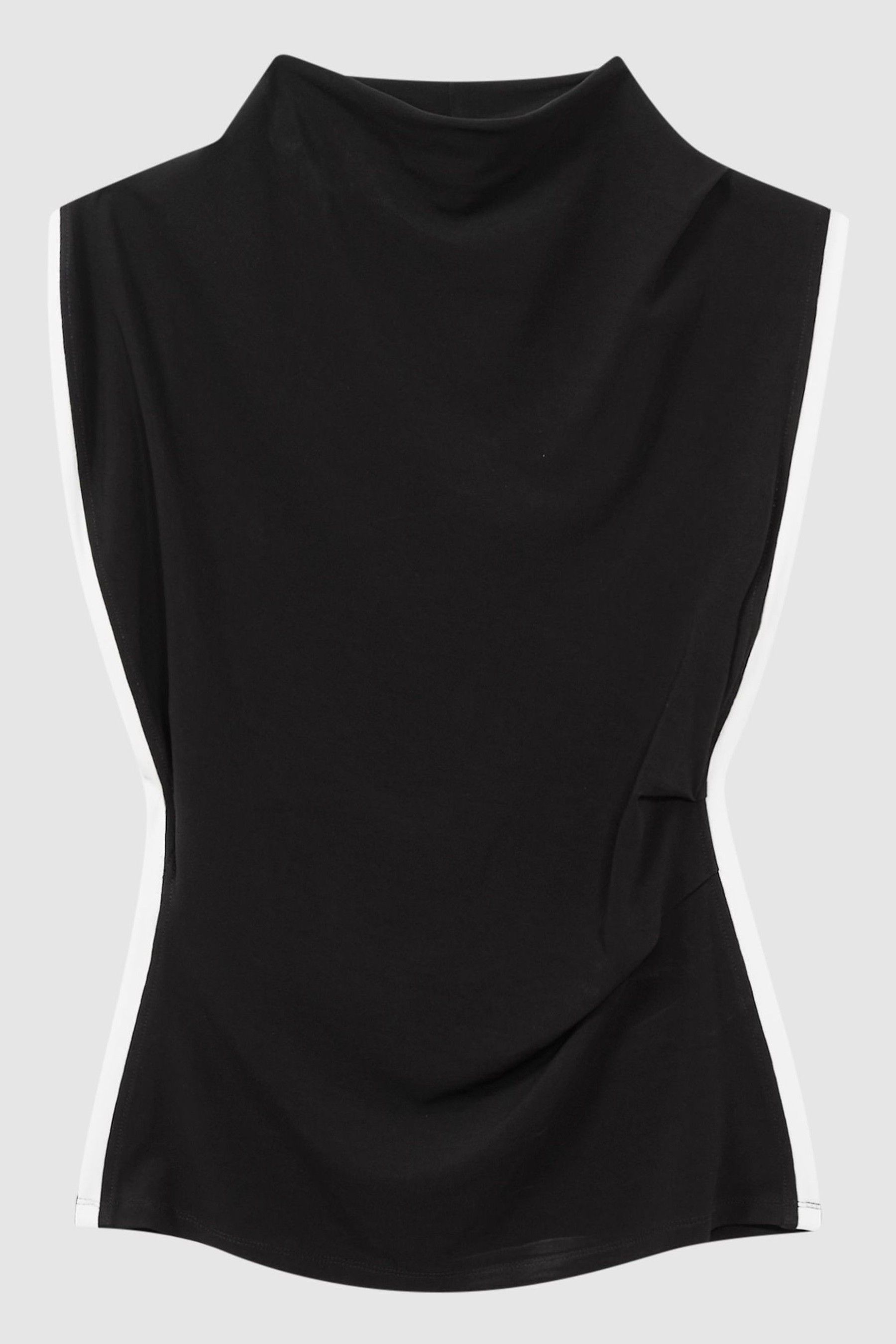 Buy Reiss Black/Ivory Eva Asymmetric Contrast Trim Top from the Next UK ...