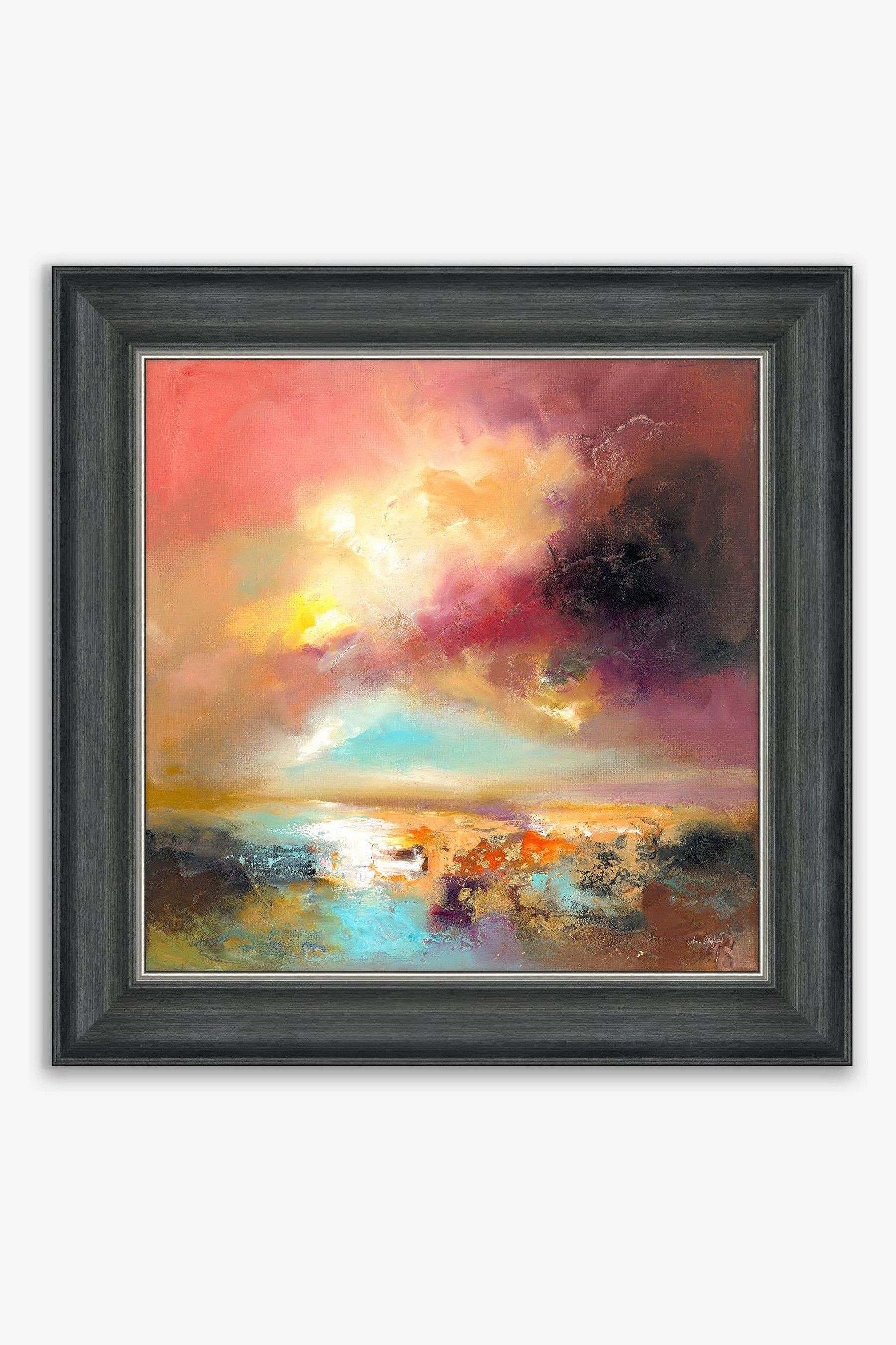 Buy Artko Grey Gold Bay by Anna Schofield Framed Art from the Next UK ...