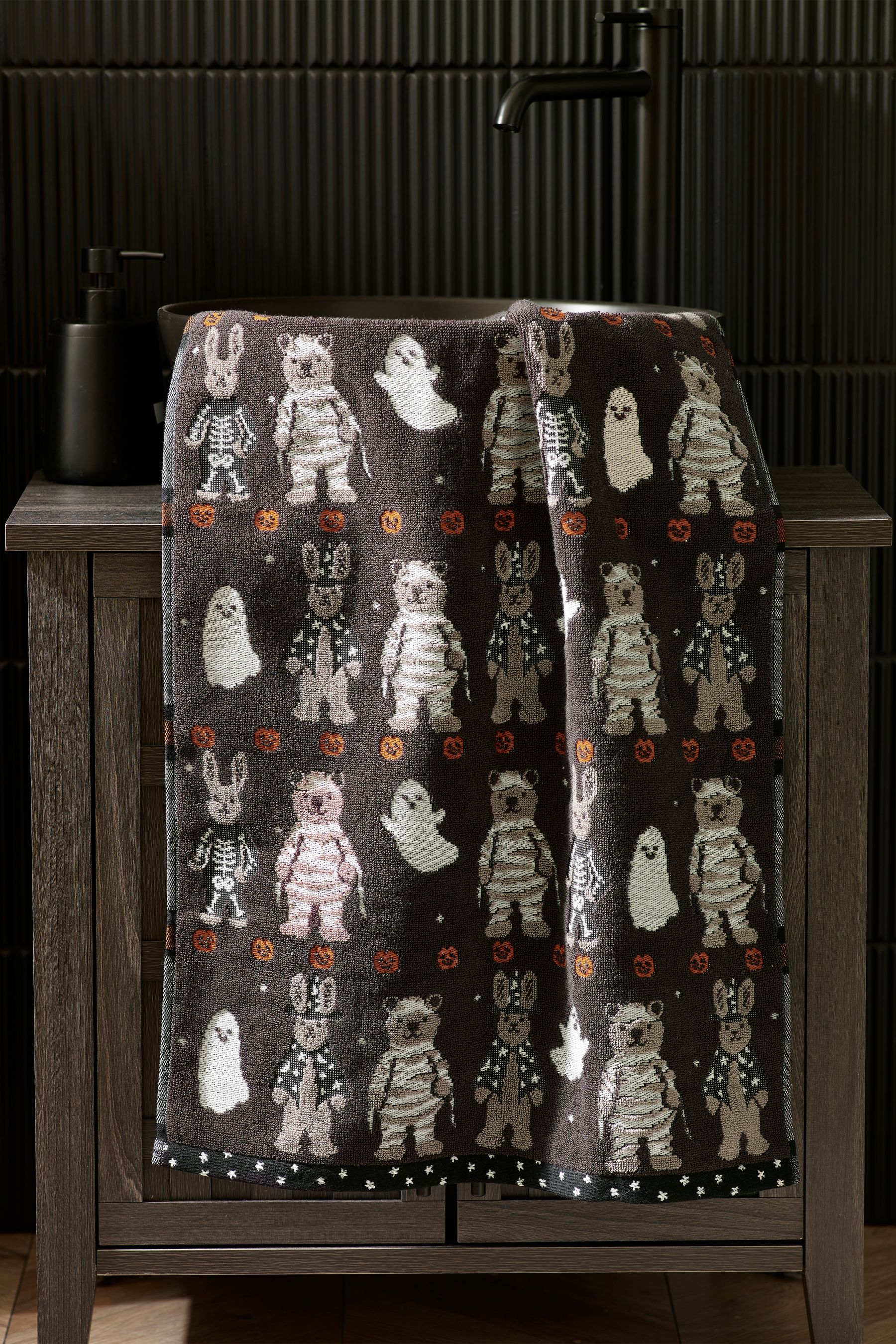 Buy Black Halloween Bertie Bear and Rosie Rabbit 100% Cotton Towels ...