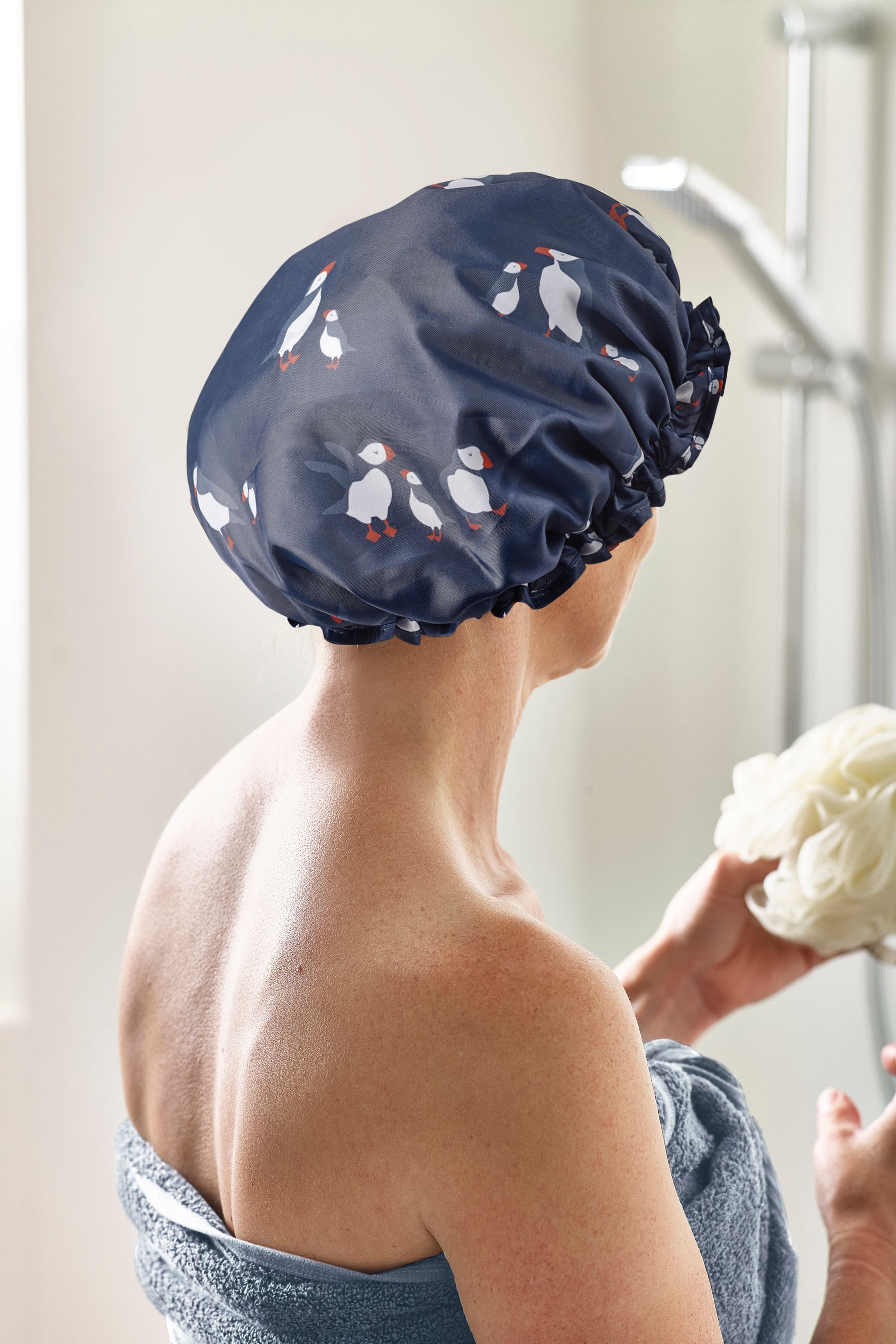 Buy Blue Puffin Shower Cap from the Next UK online shop