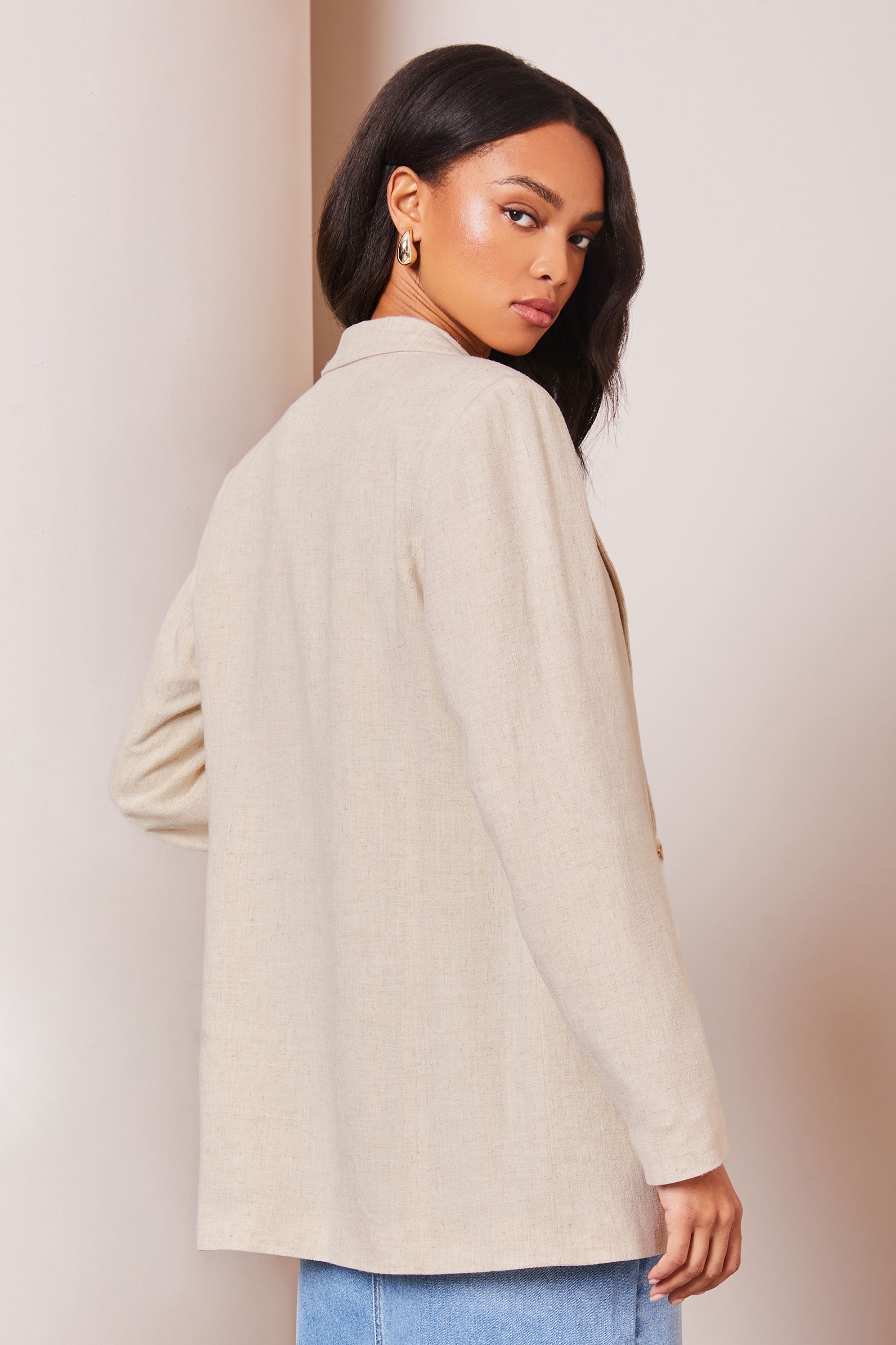 Buy Lipsy Beige Relaxed Longline Tailored Blazer from the Next UK ...