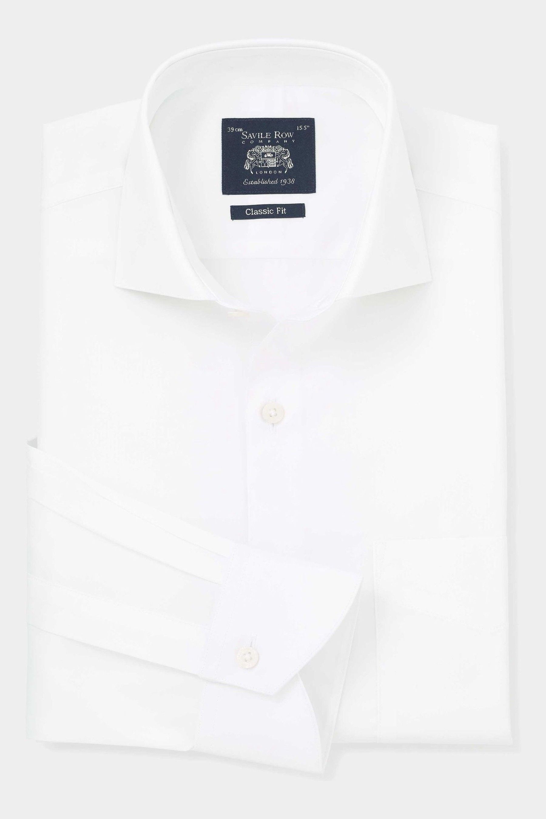 Buy Savile Row Company Classic Fit Single Cuff Formal White Shirt from ...