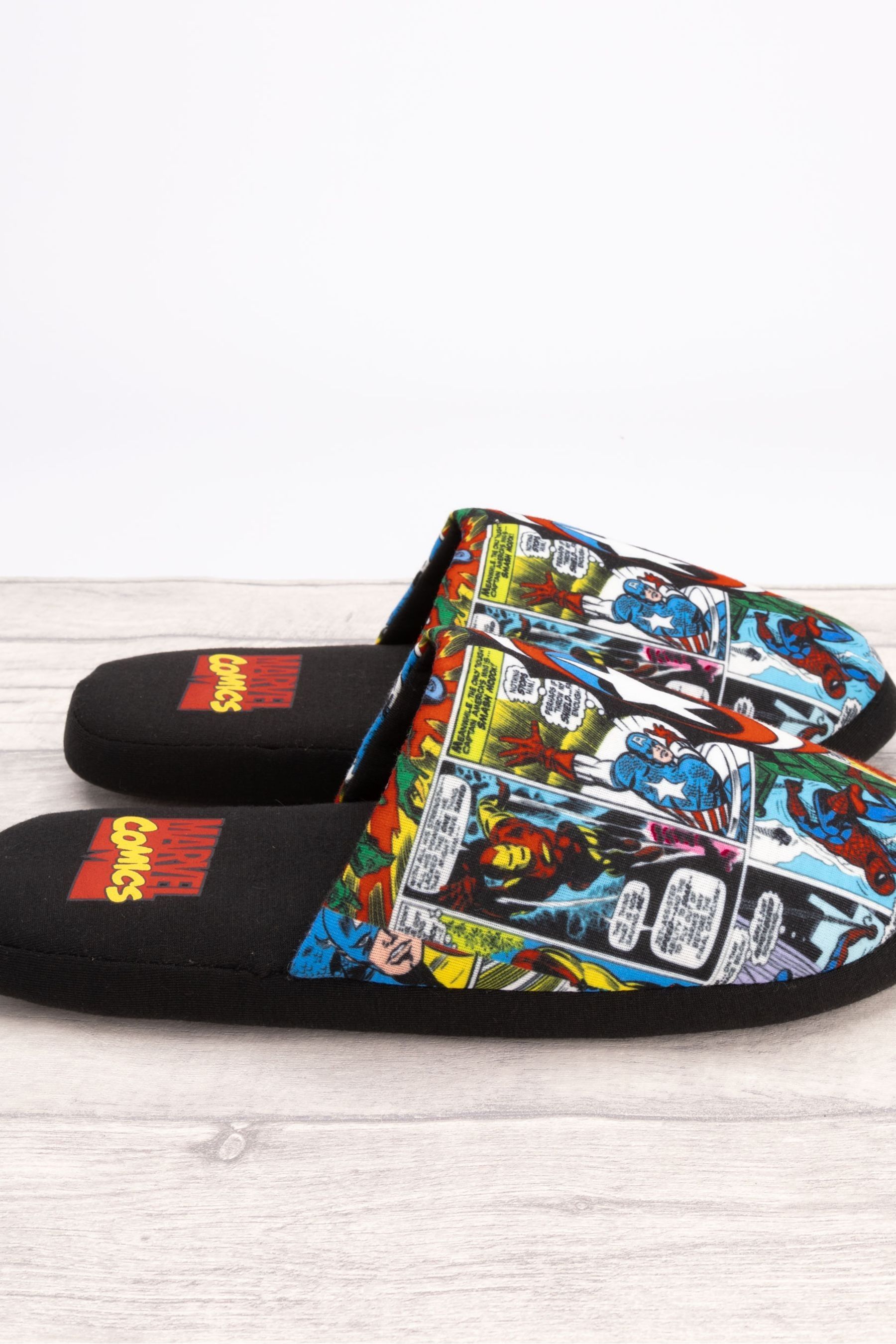 Buy Vanilla Underground Black Marvel Slippers from the Next UK online shop