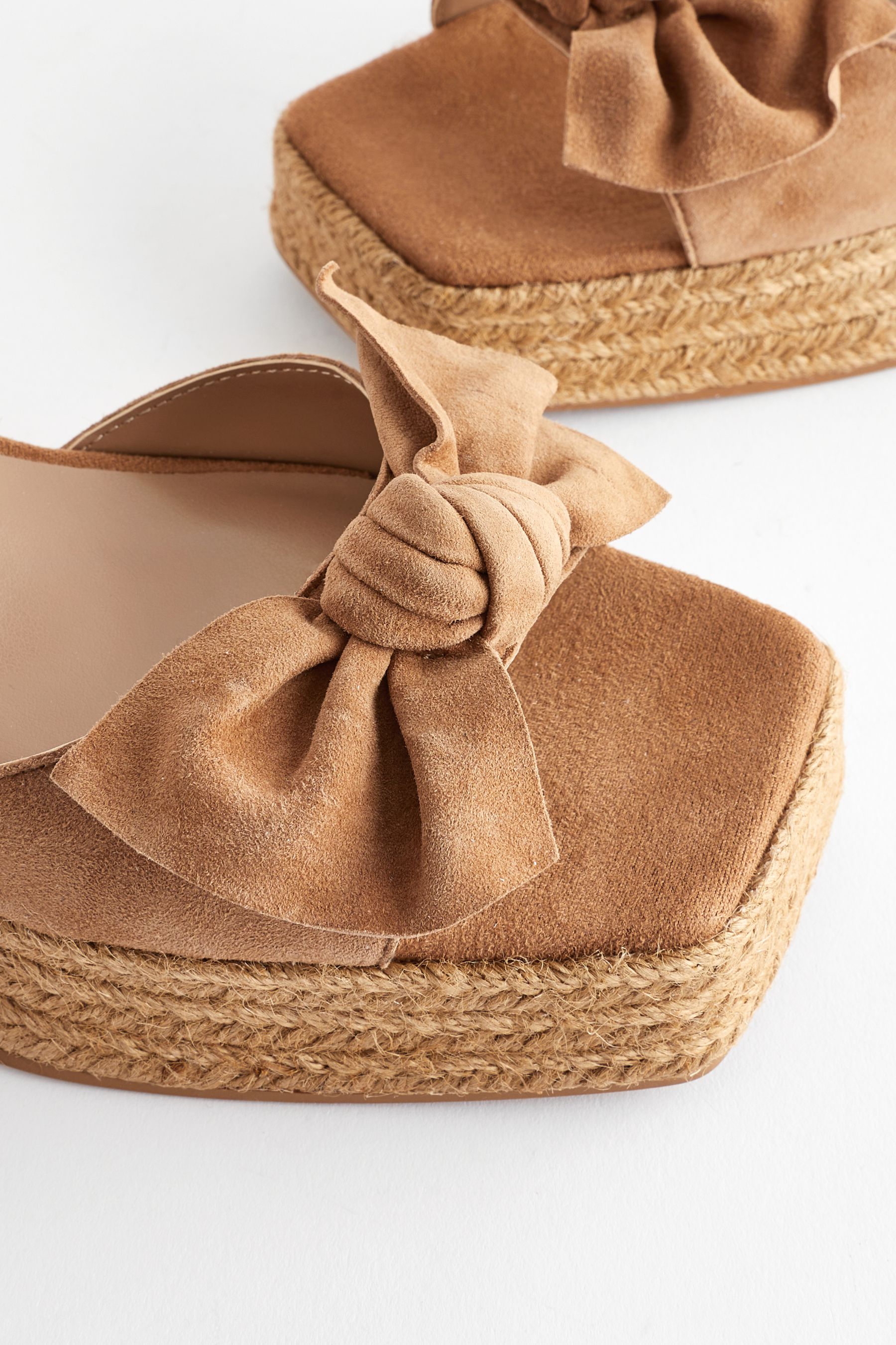 Buy Tan Brown Forever Comfort® Leather Bow Wedges from the Next UK ...