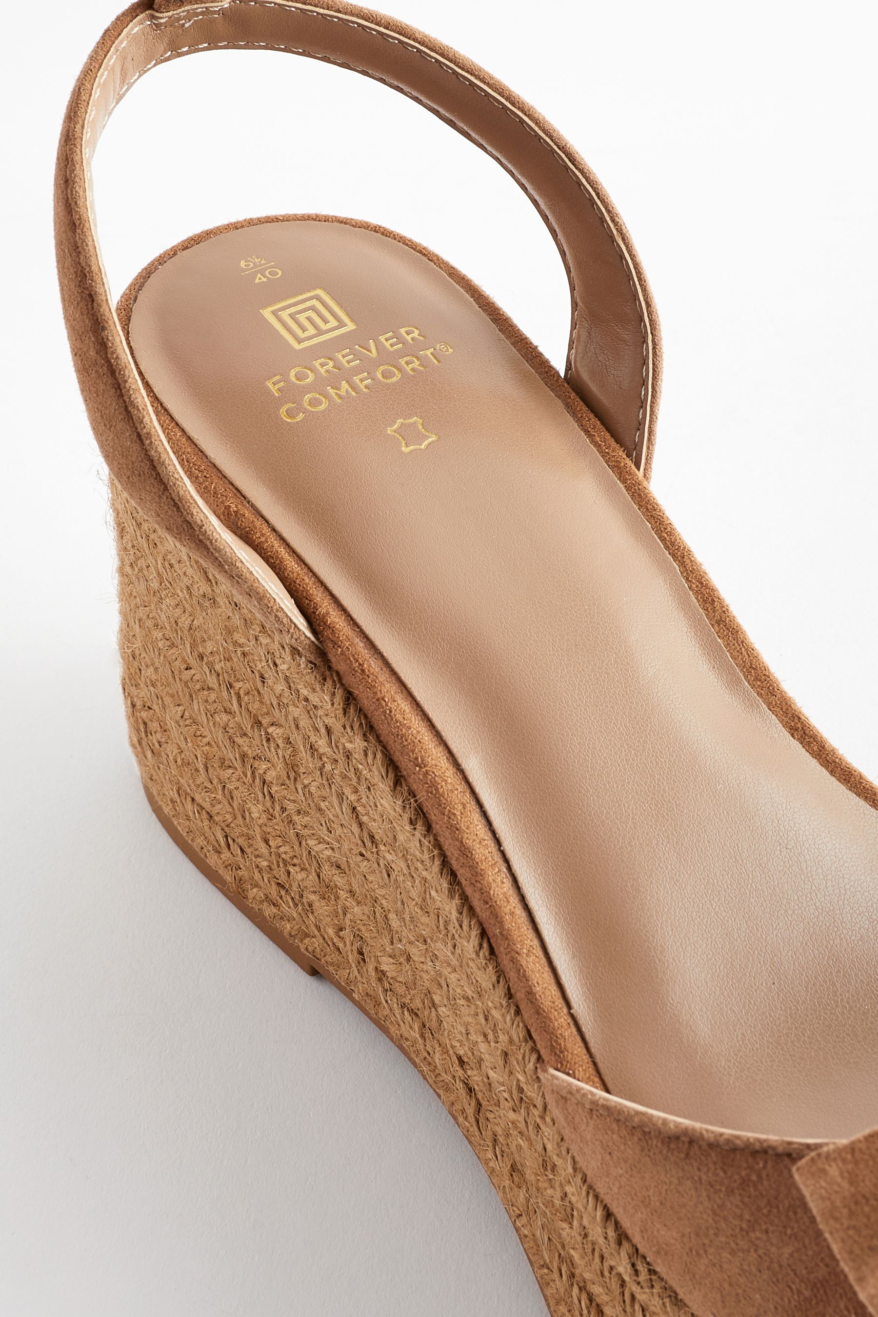 Buy Tan Brown Forever Comfort® Leather Bow Wedges from the Next UK ...