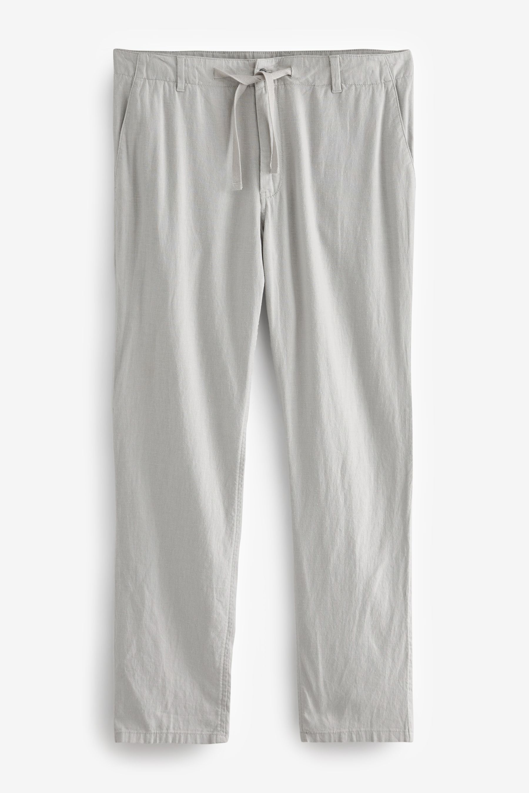 Buy Light Grey Linen Viscose Drawstring Trousers from the Next UK ...