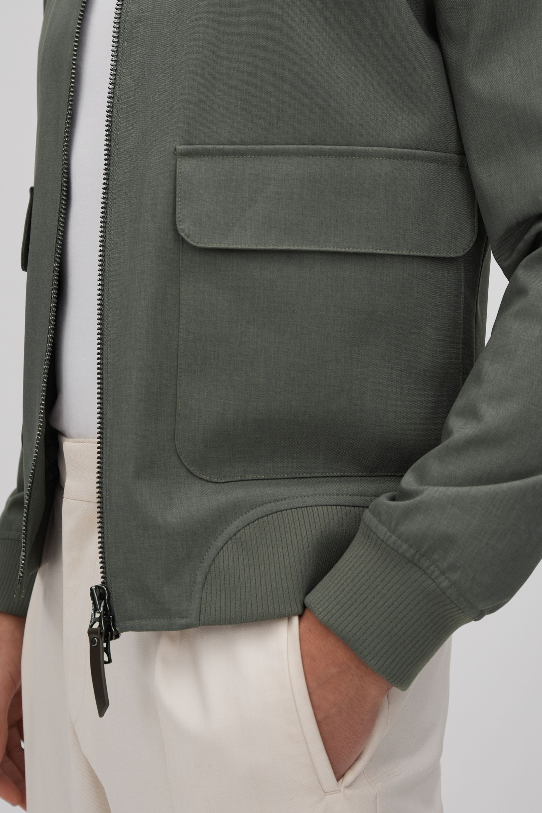 Buy Reiss Green Rufus Funnel Neck Zip-Through Jacket from the Next UK ...