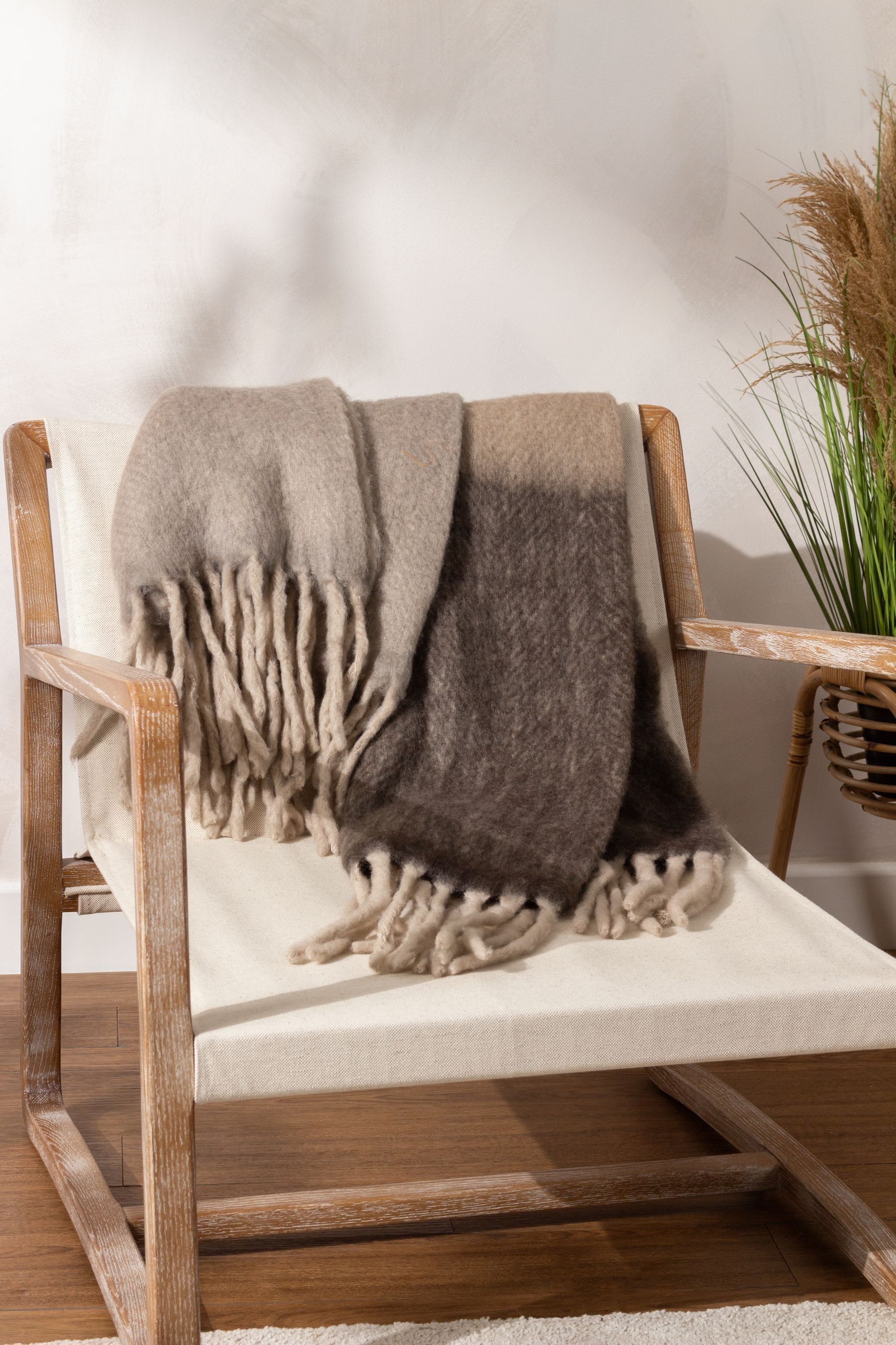 Buy Yard Flint Grey Rawton Ombre Herringbone Throw from the Next UK ...