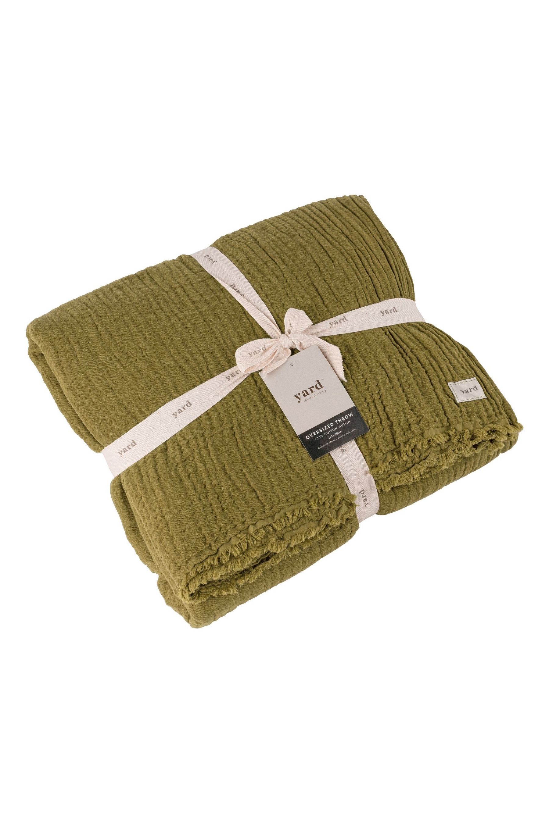 Buy Yard Green Lark Crinkled Cotton Throw from the Next UK online shop