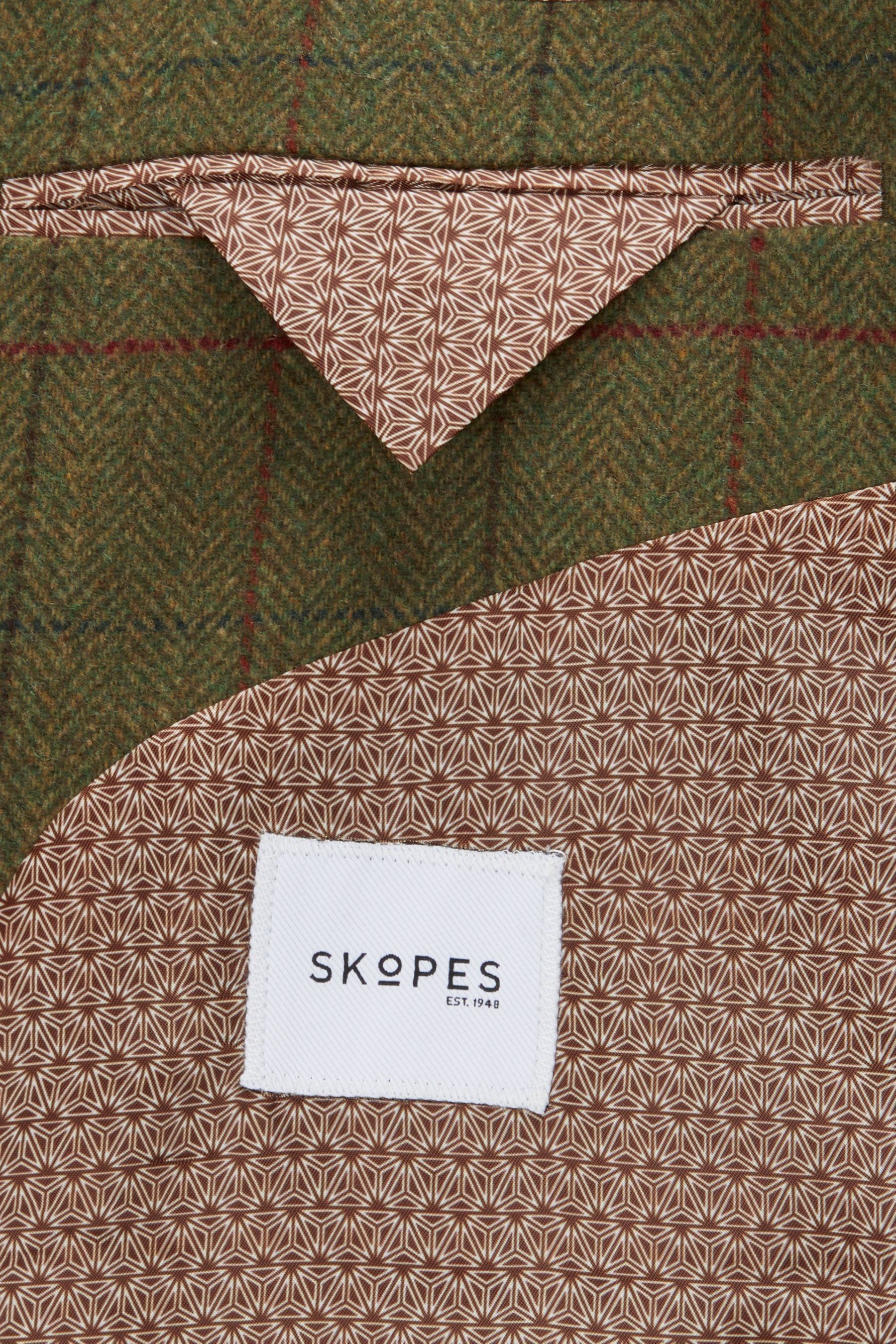 Buy Skopes Oswin Green Herringbone Check Coat from the Next UK online shop