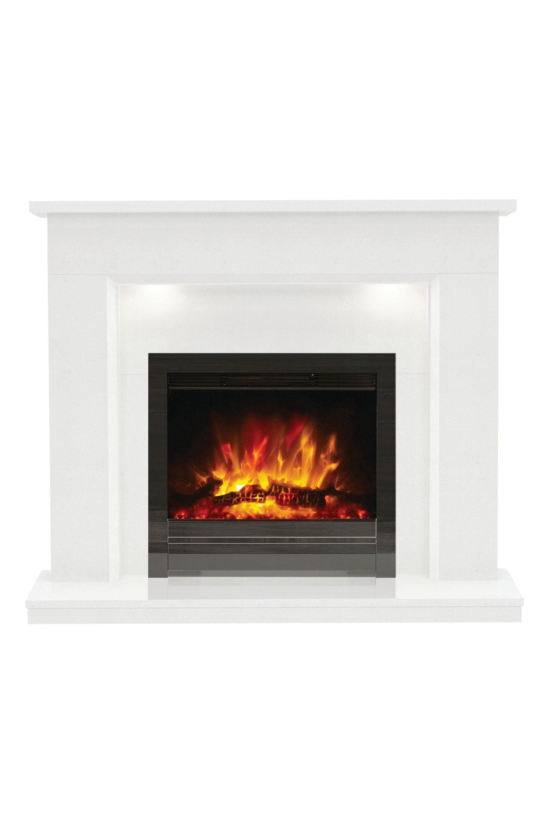 Buy Be Modern White Madalyn Micro Marble Electric Fireplace from the ...