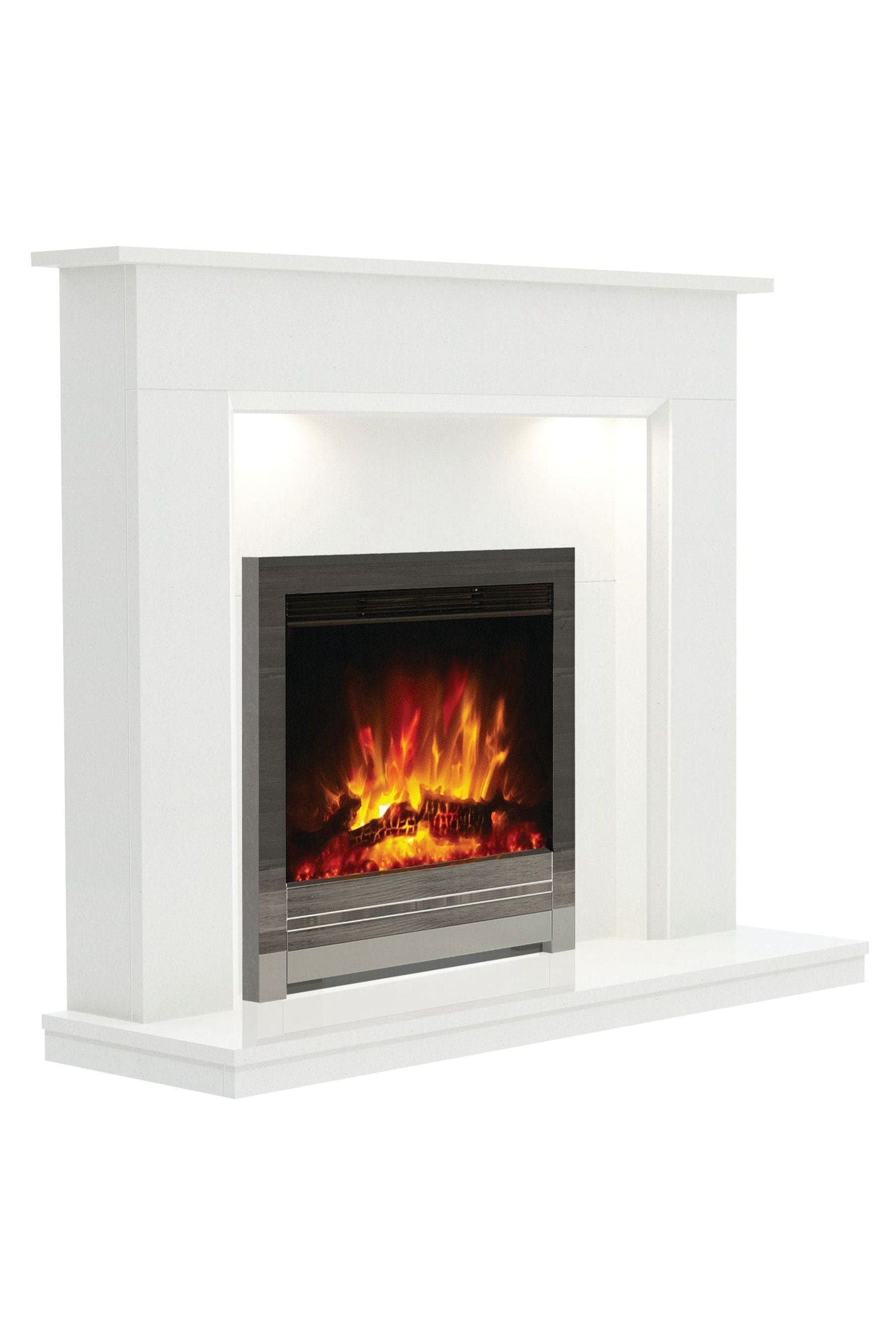 Buy Be Modern White Madalyn Micro Marble Electric Fireplace from the ...