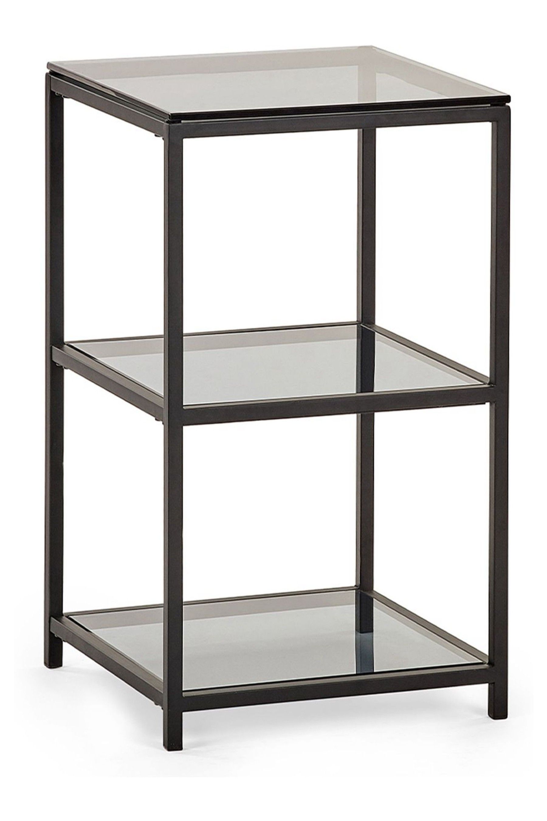 Buy Julian Bowen Smoked Glass and Black Chicago Tall Narrow Side Table ...