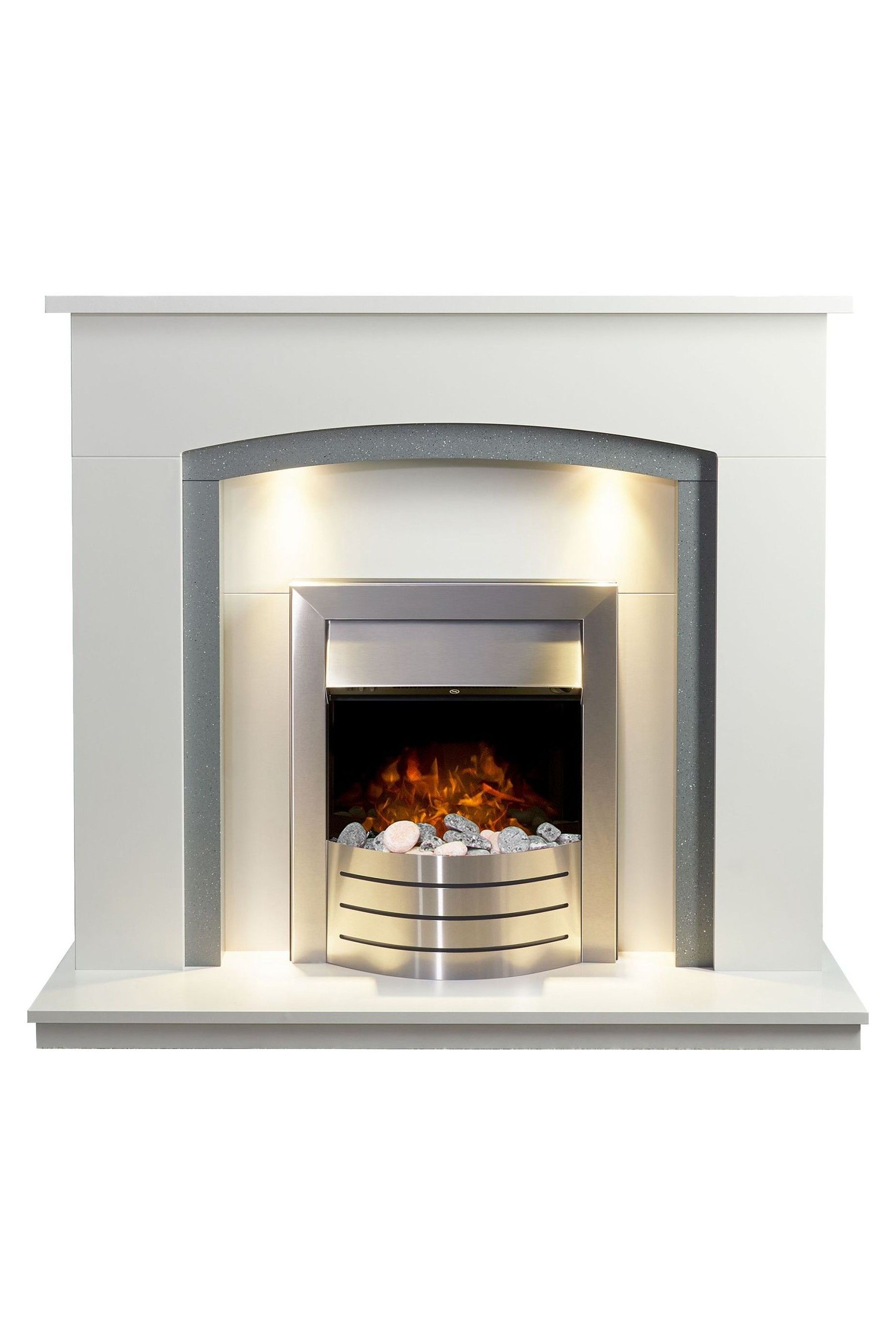 Buy Adam White Savanna 48 Inch Electric Fireplace Suite from the Next ...